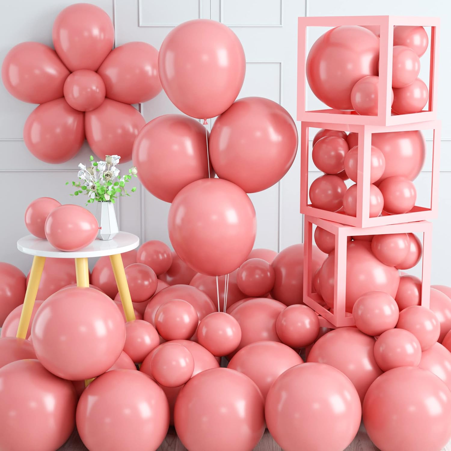 Amazon.com: Dusty Pink Balloons, 70Pcs Rose Helium Latex 12Inch 5Inch ...