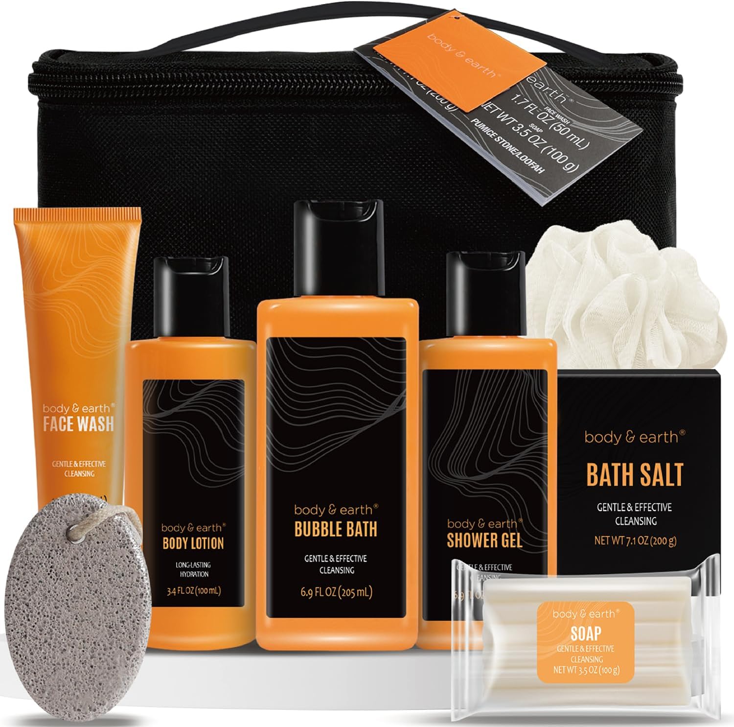 Amazon.com : Bath and Body Gift Set for Men Self Care Kit with Leather ...