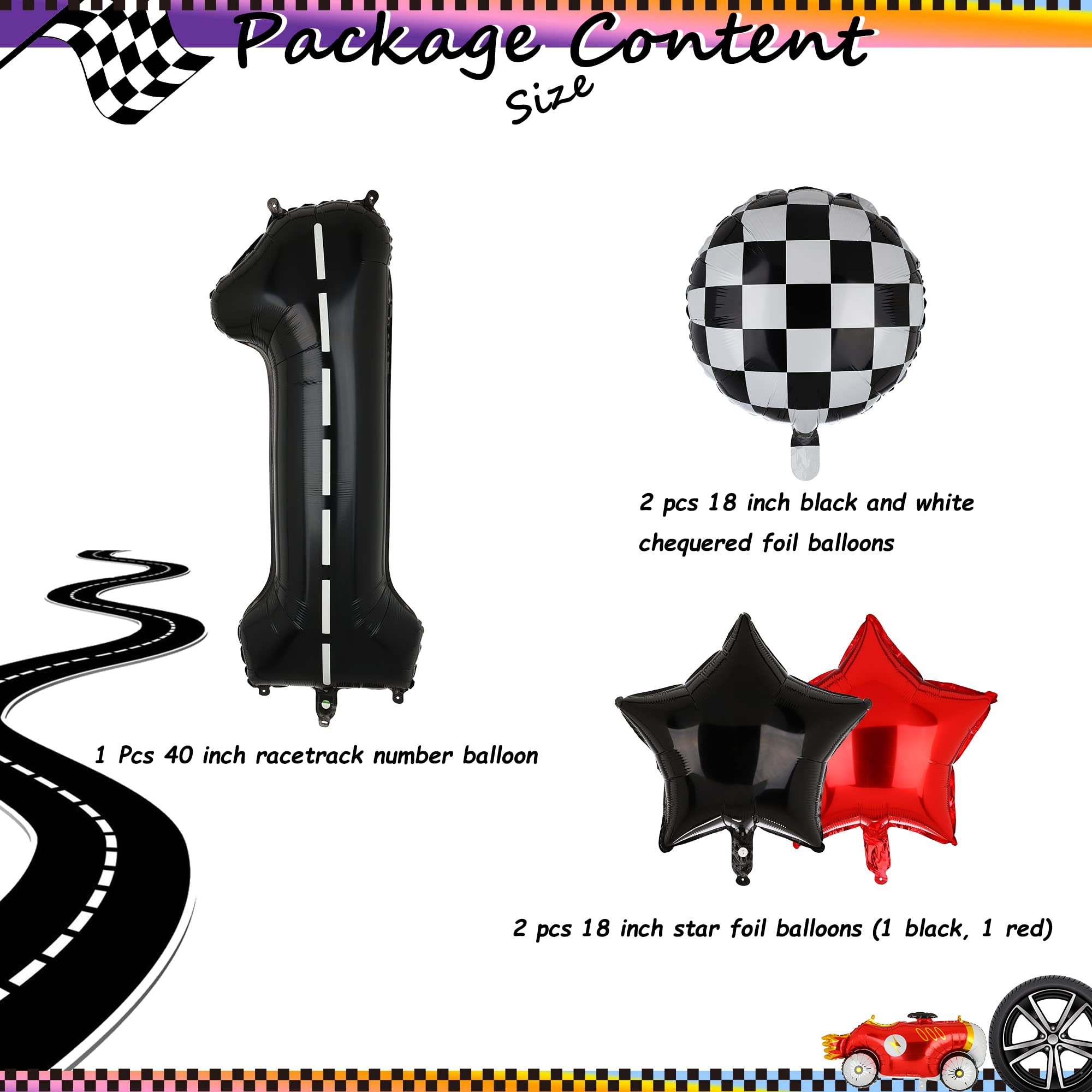 Snapklik.com : Race Car Birthday Balloons 40 Inch Racetrack Number ...