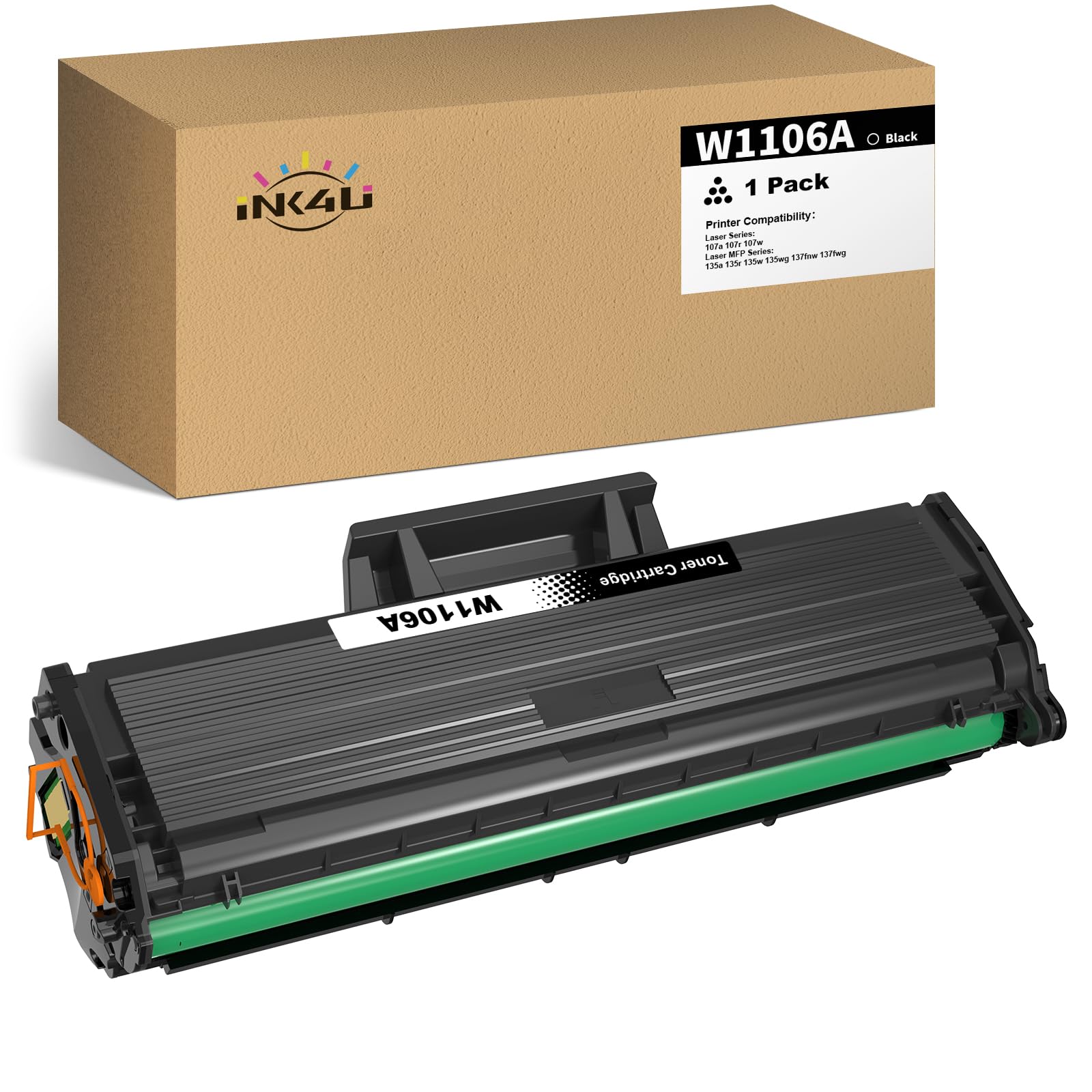 1 Black 106A Toner Cartridge Compatible for HP 106A W1106A for HP Laser ...