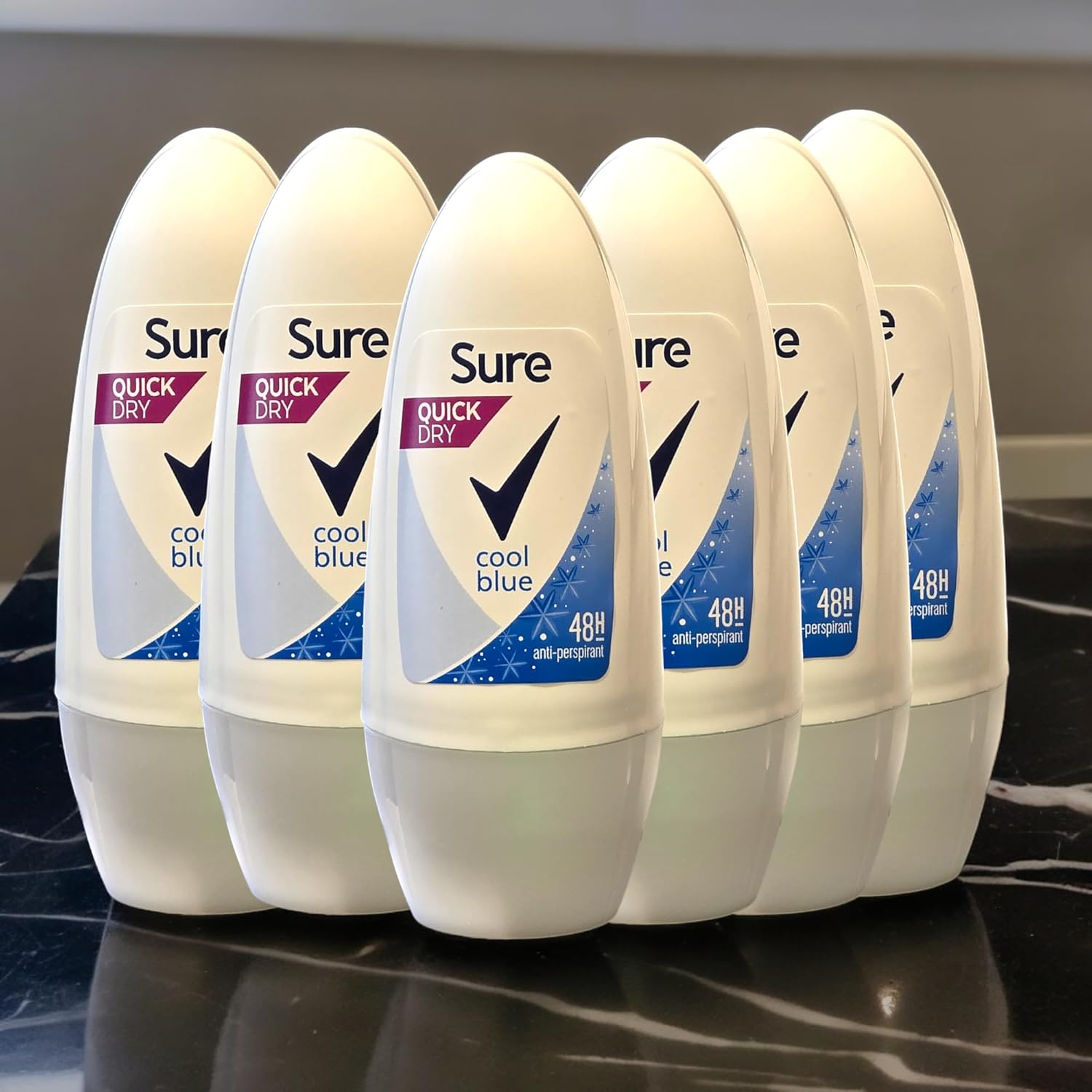6 x 50ml Sure Women Cool Blue Roll-On Antiperspirant Deodorant: Fast ...