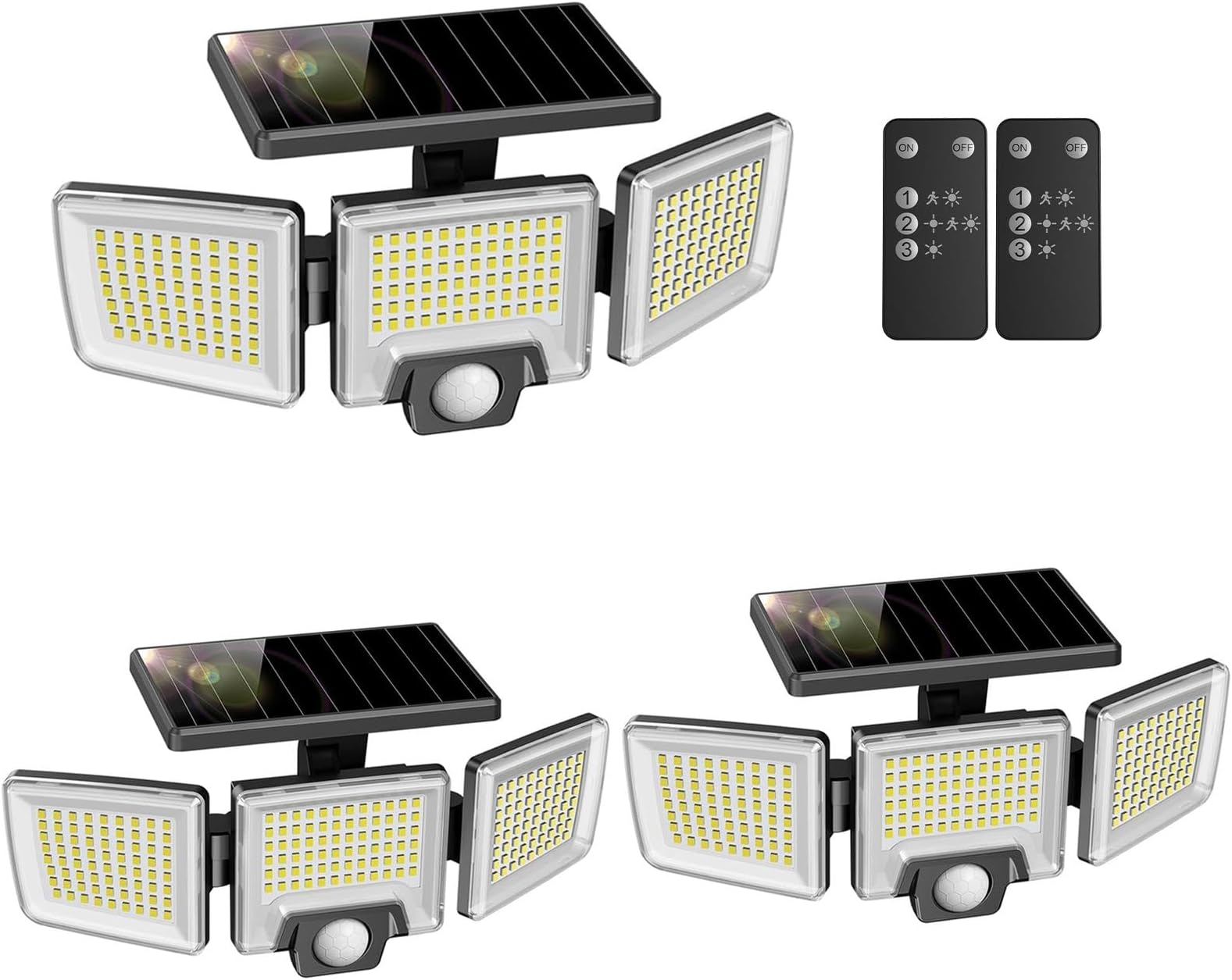 JACKYLED Solar Lights Outdoor, 223 LED Motion Sensor Outdoor Lights ...