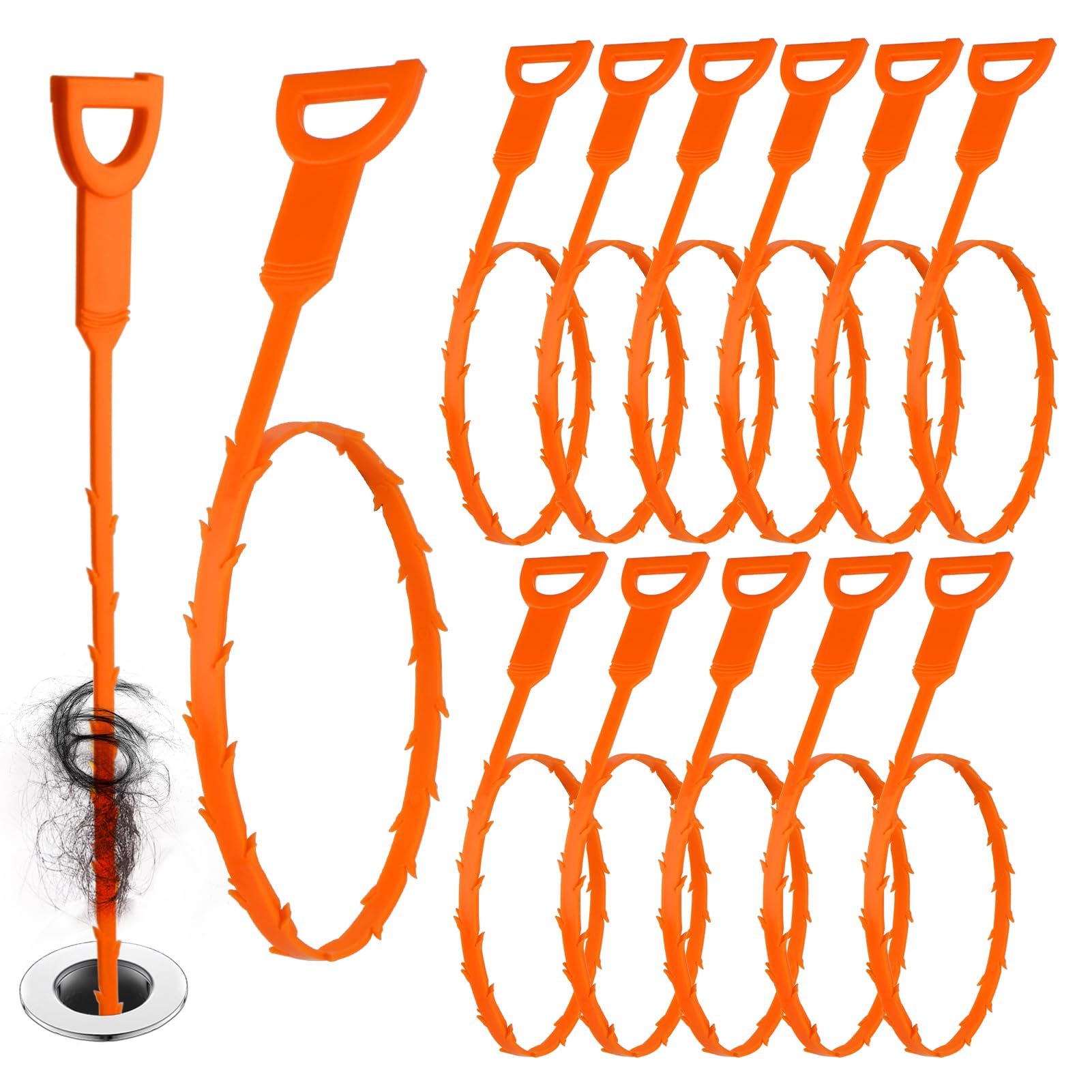 6 Pack Drain Snake Unblocker 25Inch/64cm Drain Hair Remover Plug ...
