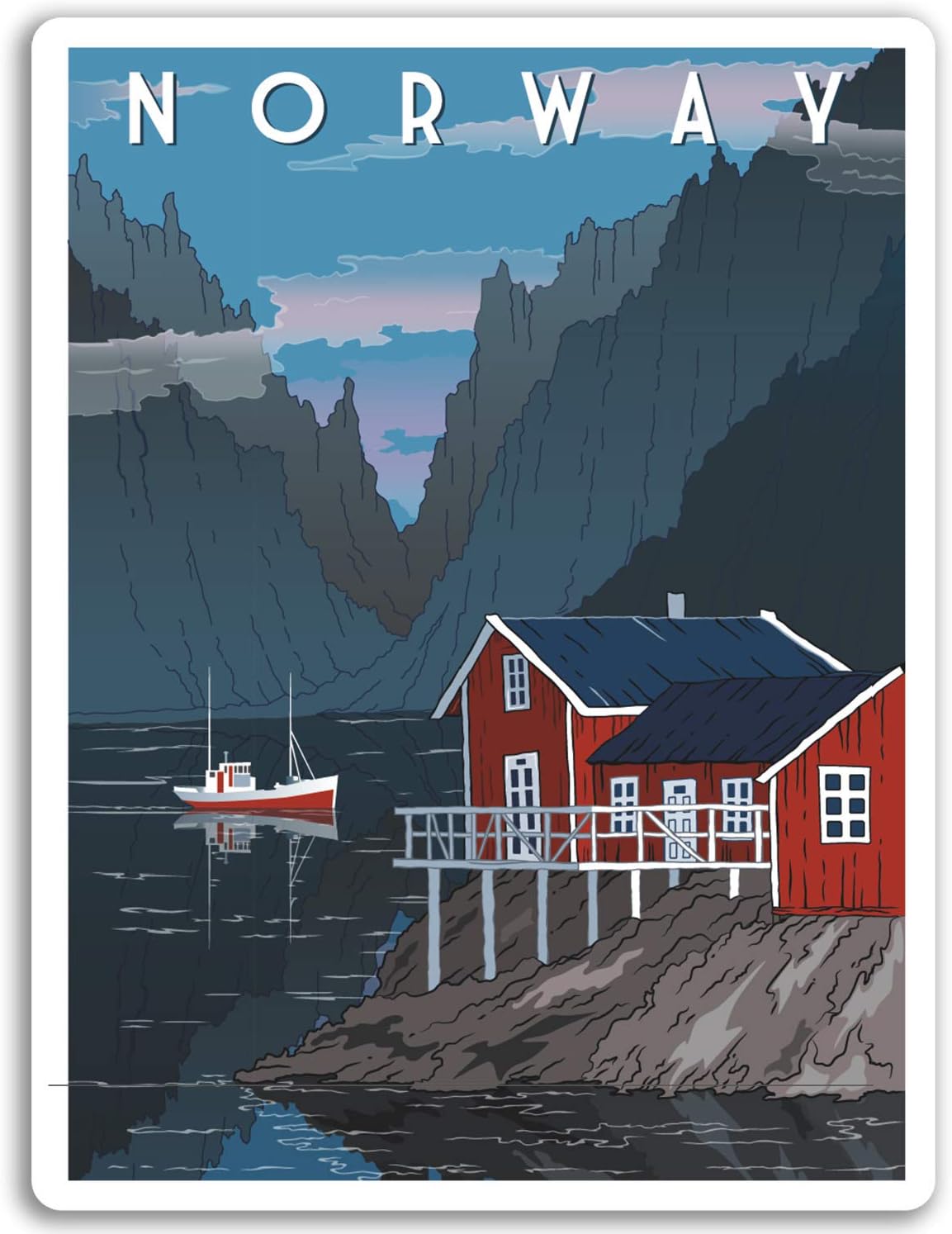 2 x 10cm Norway Vinyl Stickers - Travel Fjord Oslo Sticker Laptop ...