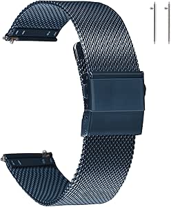 EACHE Stainless Steel Mesh Watch Band for Men Quick Release Adjustable ...
