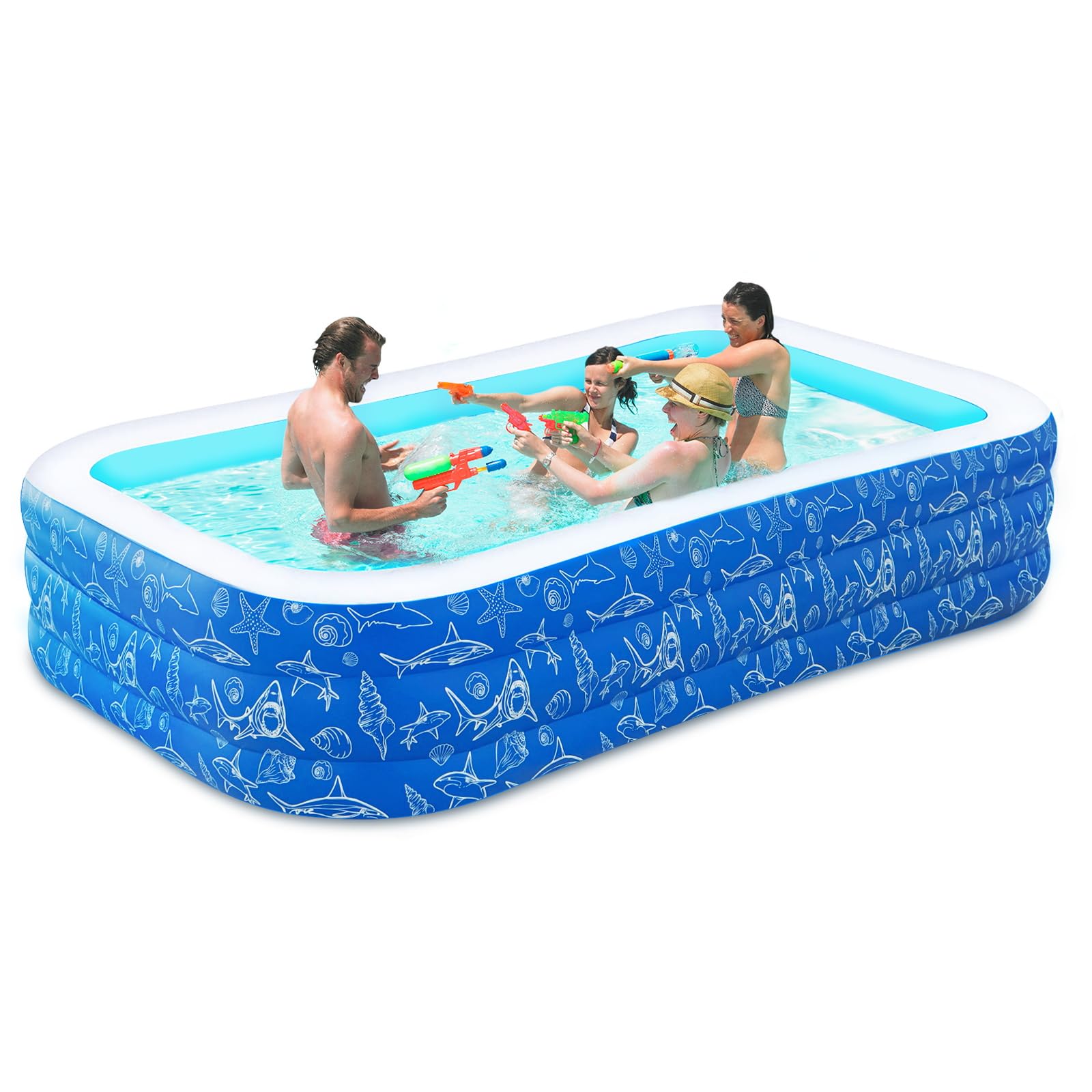 Snapklik.com : Inflatable Swimming Kiddie Pool 118 X 68 X 22 - Blow Up ...
