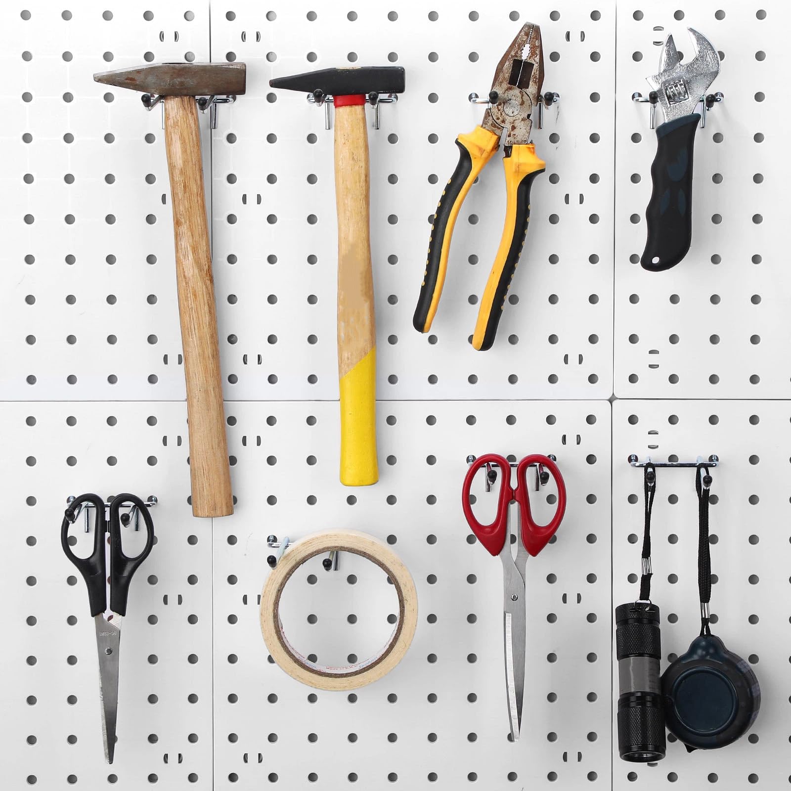 Snapklik.com : 24 Pieces Pegboard Double Arm Peg Straight Hook Garage ...