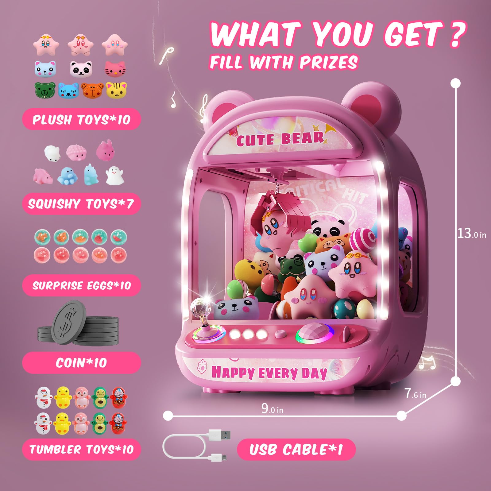 Snapklik.com : Skirfy Claw Machine For Kids,Unicorns Toys For Girls Age ...