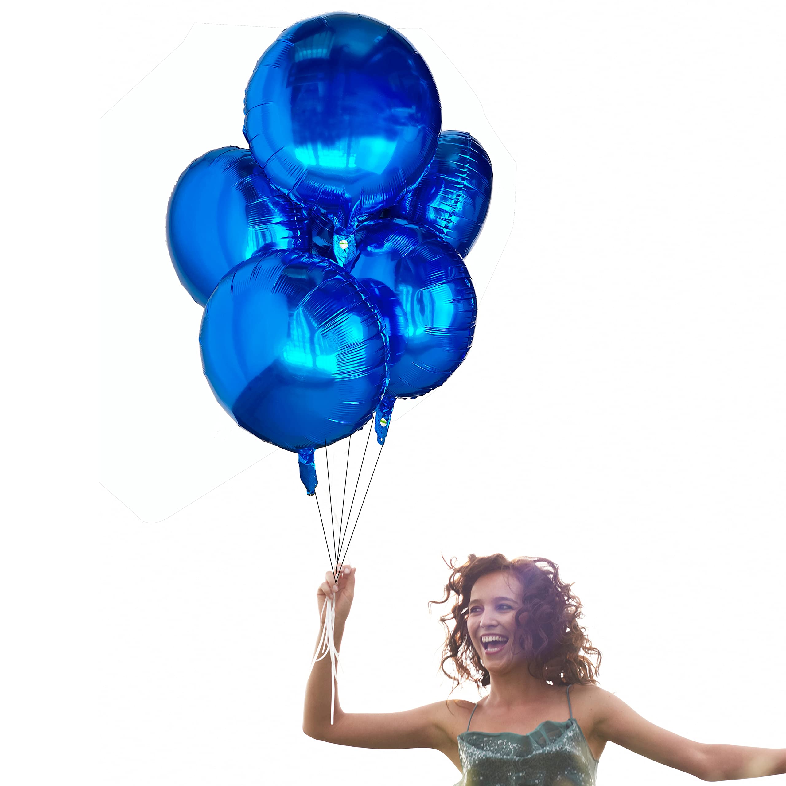 Blue Round Mylar Balloon