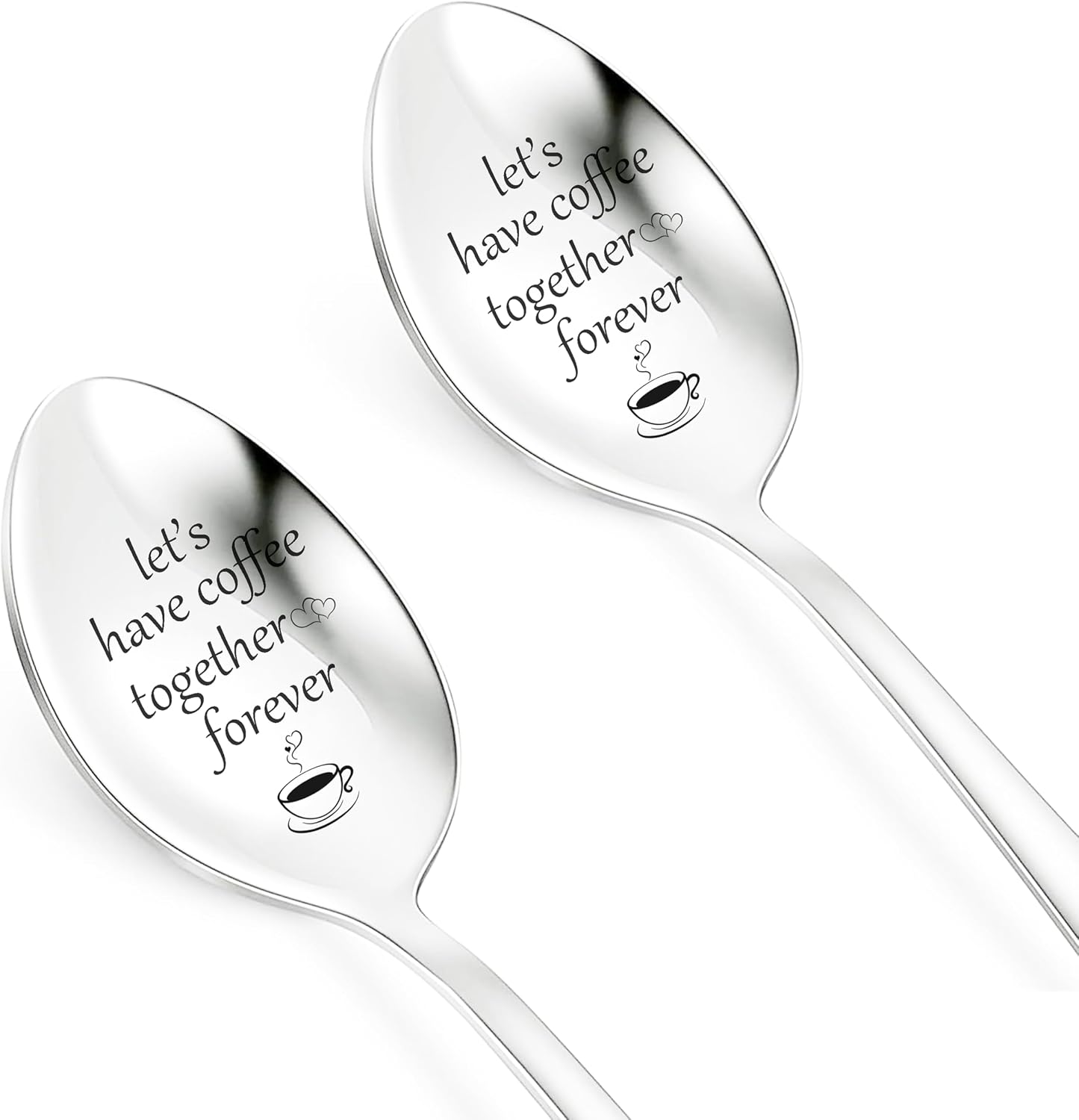 Amazon.com: Engraved Coffee Spoons, PBIEHSR 2 Pcs Stainless Steel Tea ...