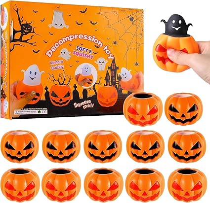 Amazon | XBang ハロウィン おもちゃ カボチャ 幽霊 玩具 12個セット スクイーズ玩具 ストレス解消 子供 可愛い シリコン ...
