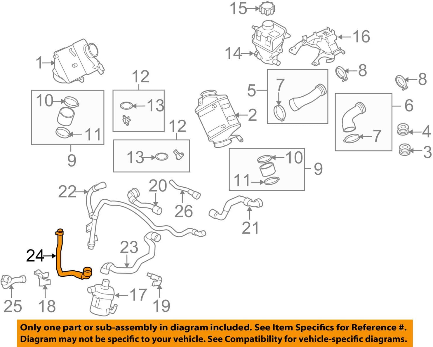 Amazon.com: Genuine BMW E70 E70N E71 E72 F15 F16 Radiator Coolant Hose ...