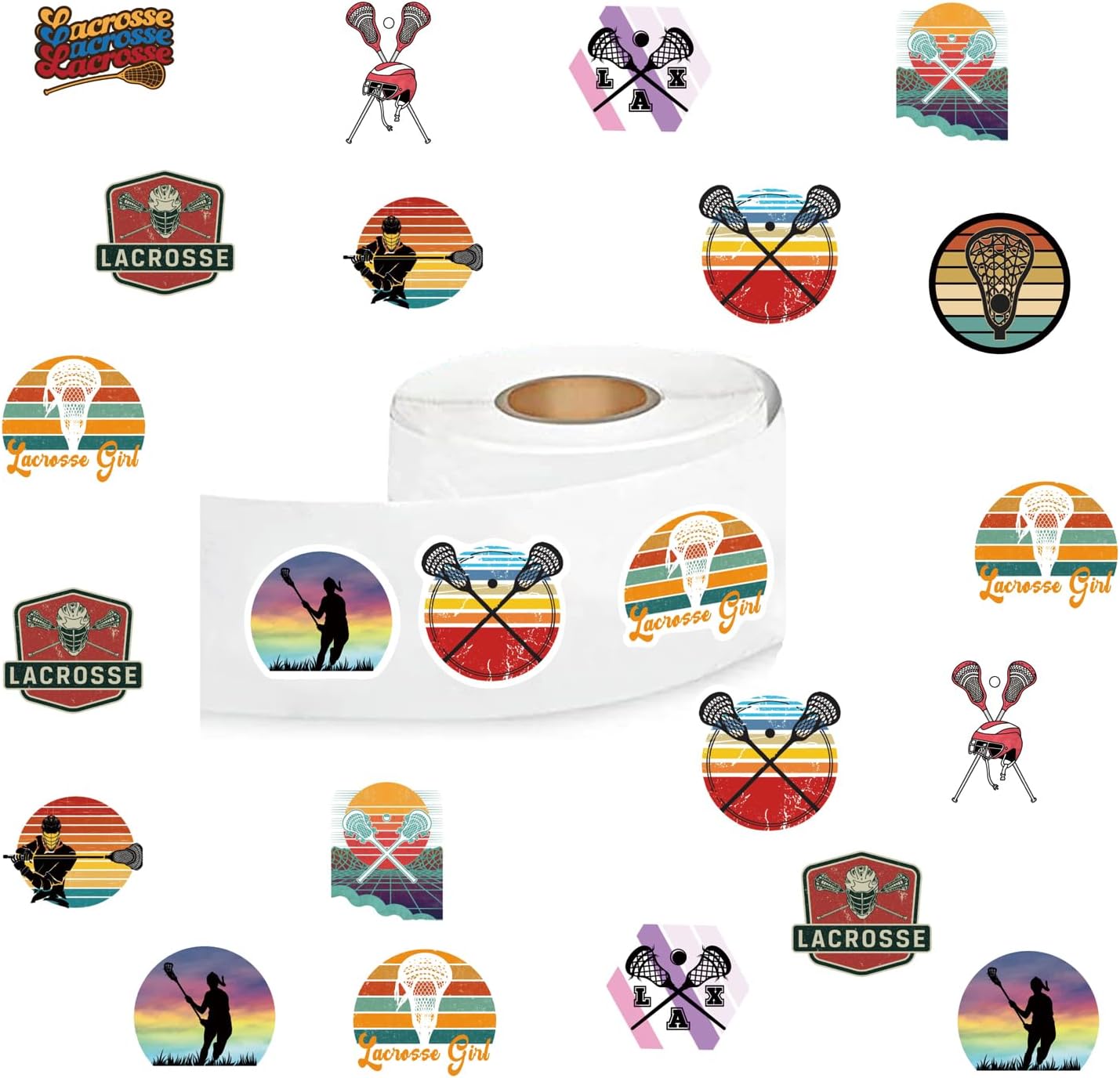Amazon.com: Lacrosse Stickers (500 Count), 10 Graphic Cartoon Decal ...