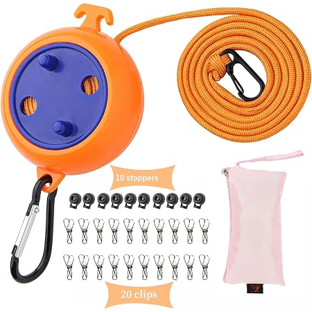2 Pack Portable Clothesline, Elastic Travel Washing Line Adjustable ...