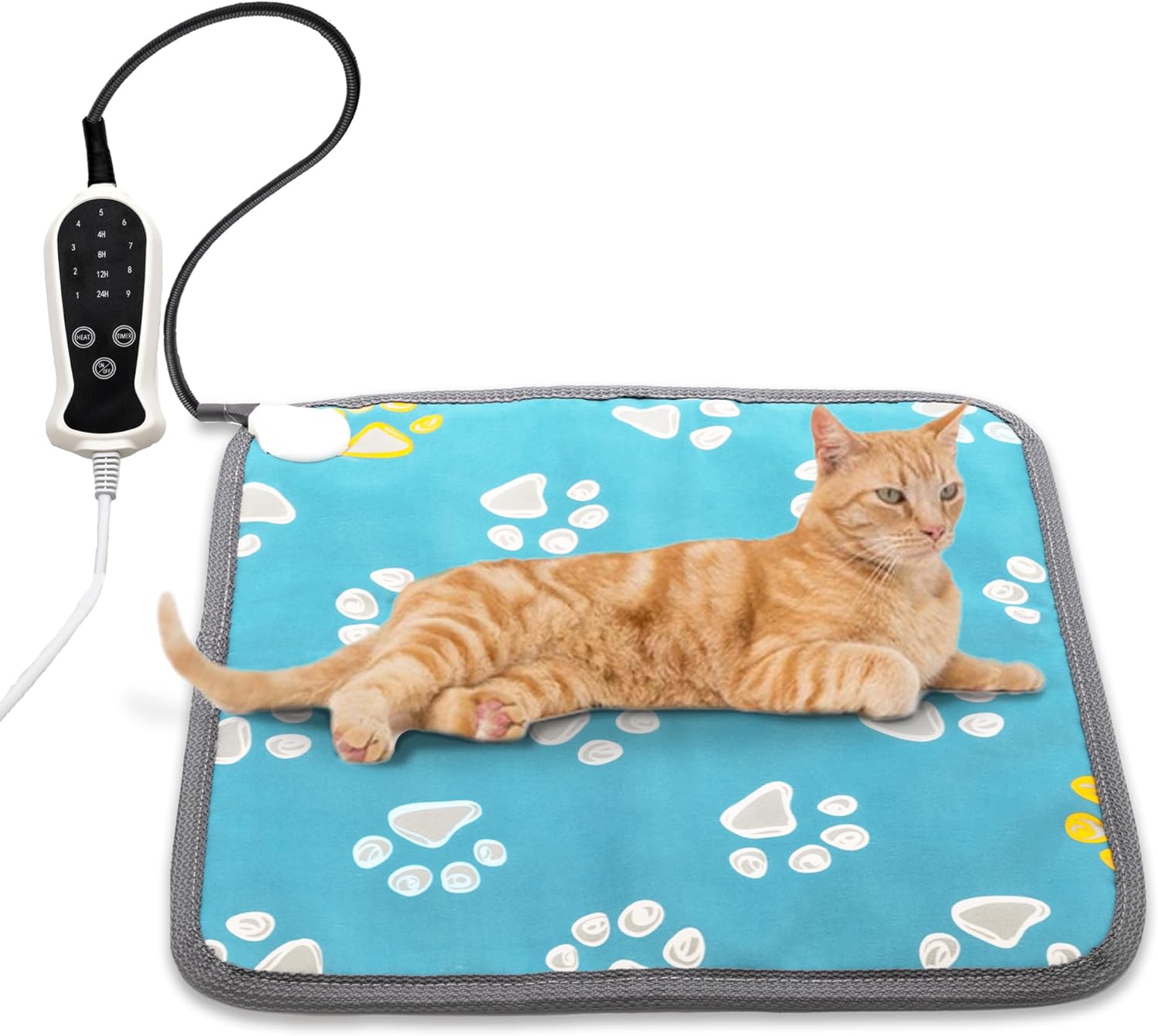 Amazon.com : Sumajuc Blue Paw Heated Cat Pad, 18"x18", Waterproof, 9 ...