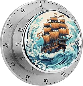 Amazon.com: Pirate Ship Round Kitchen Timer Mini Timer Countdown ...