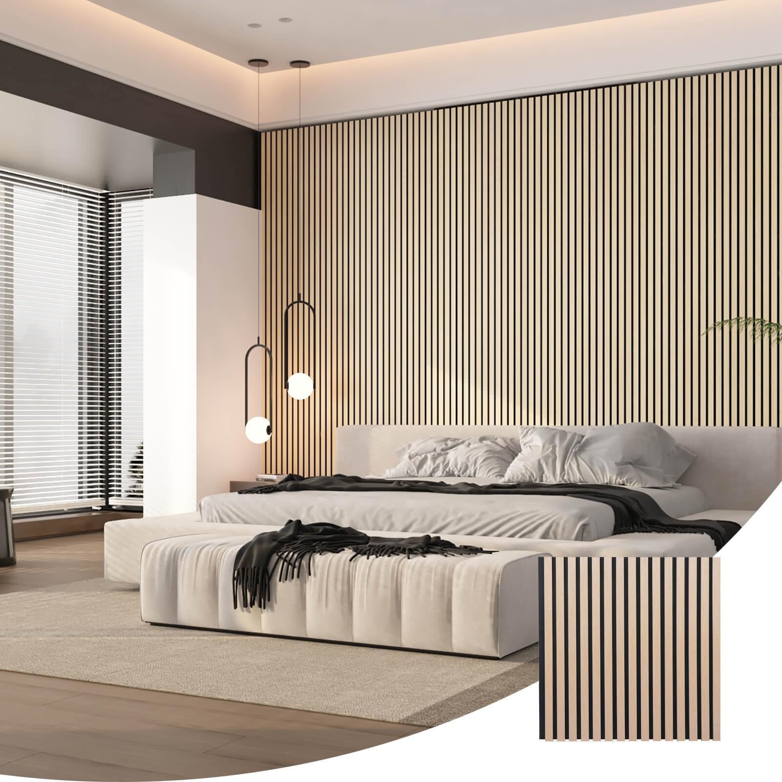 KVENI Acoustic Wood Slat Wall Panels - Modern Wood Panels for Wall, 3D ...