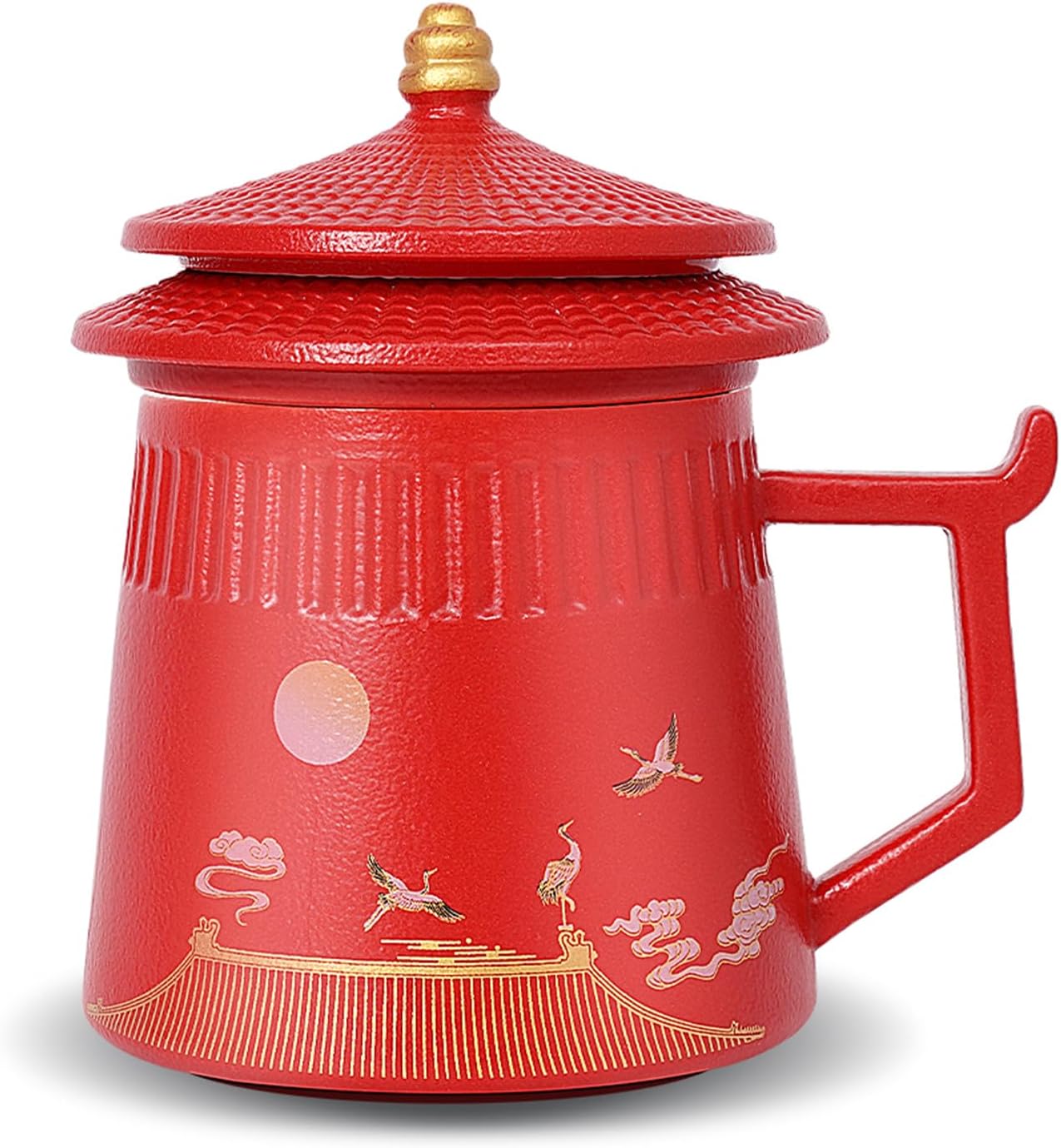 Amazon.com: Tea Cup with Infuser and Lid, 14.8 oz Ceramic Infusion Mugs ...