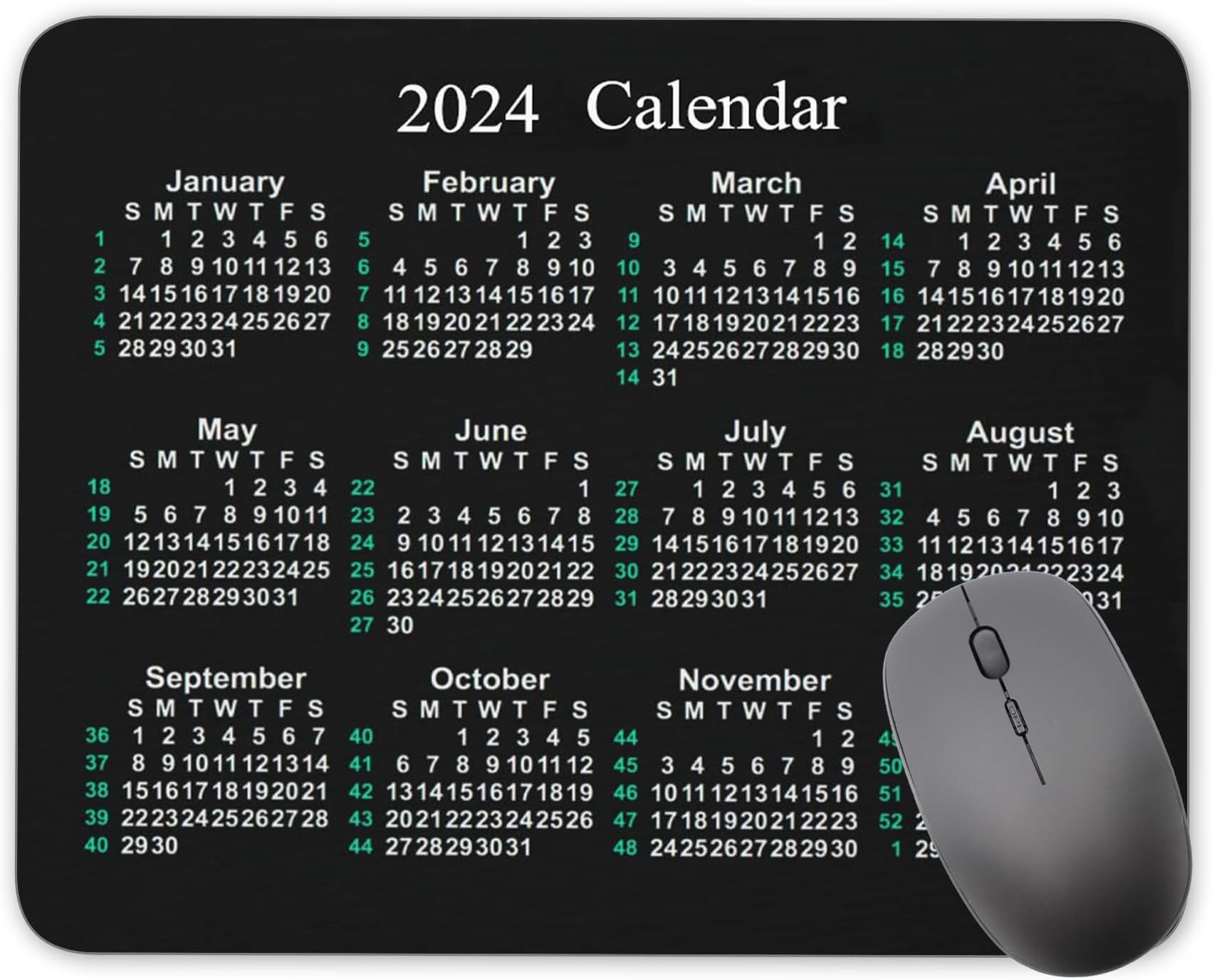 Amazon.com: 2024 Calendar Horizontal Non-Slip Rubber Mouse Pad ...
