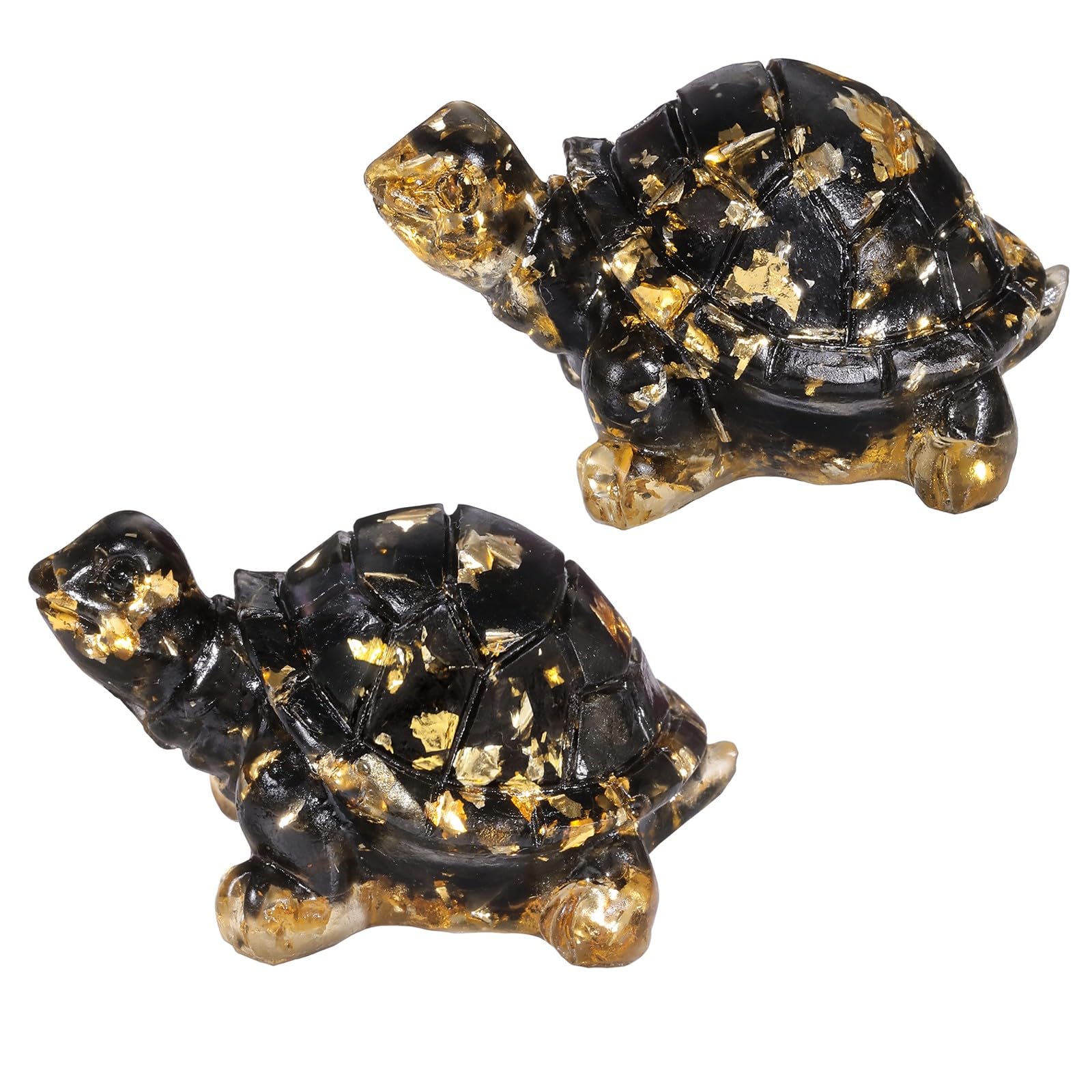 Amazon.com: mookaitedecor 2 Pcs Black Obsidian Crystal Turtle Statue ...
