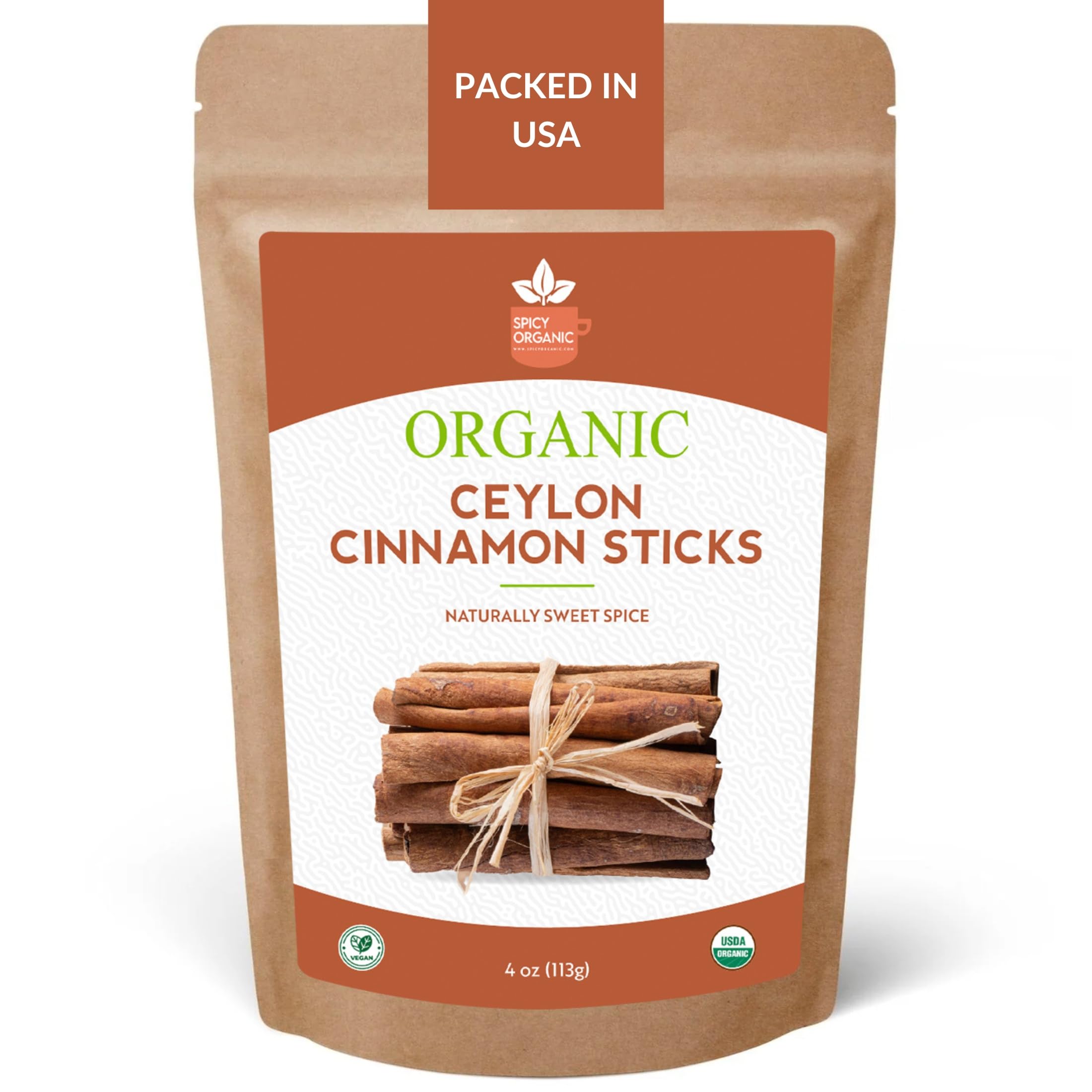 Amazon.com : SPICY ORGANIC Ceylon Cinnamon Sticks 4 oz – True Cinnamon ...