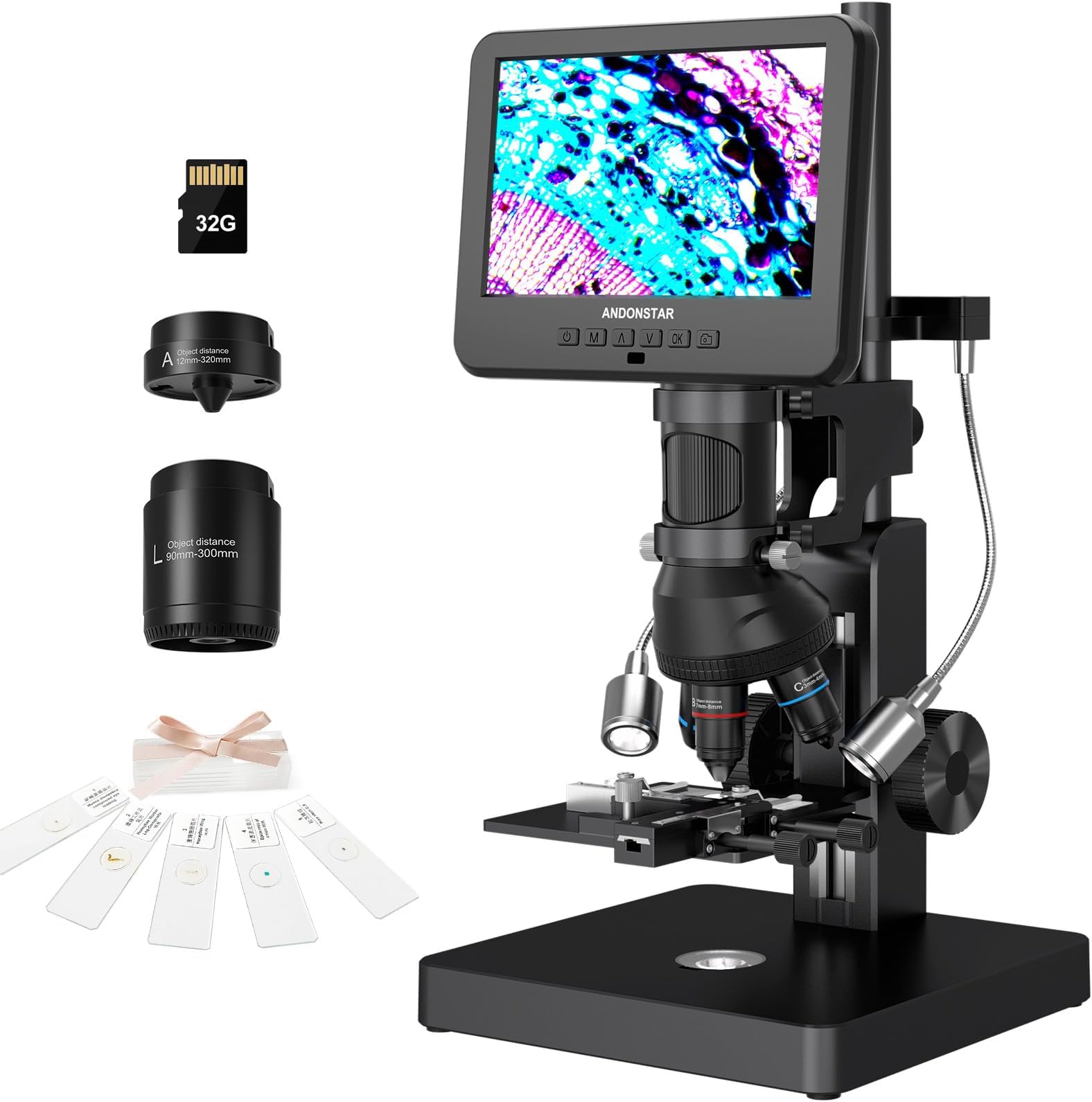Amazon.com : Andonstar AD266S 20X-5000X HDMI Digital Microscope with 7 ...