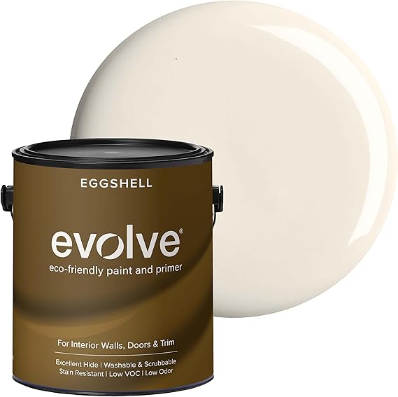 EVOLVE Interior Paint & Primer, Eggshell (Coconut Cream), 1 Gallon ...