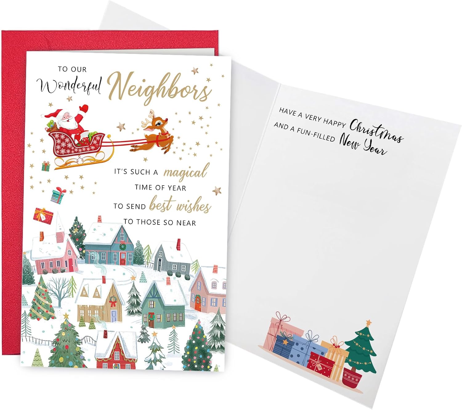 Amazon.com: Leinessy Funny Christmas Card for Neighbor, Humor Christmas ...