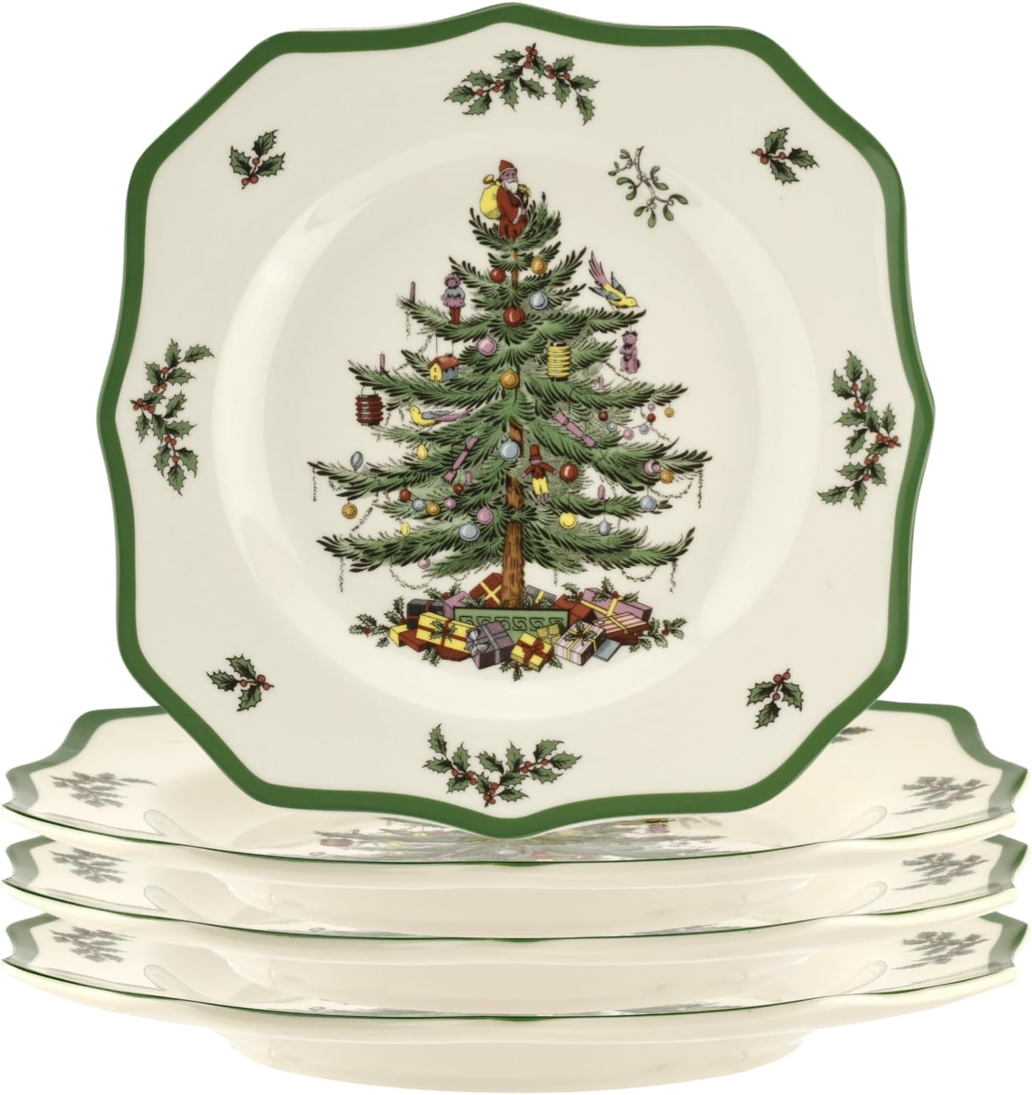Amazon.com | Spode Christmas Tree 10.5" Dinner Plate - Festive Holiday ...