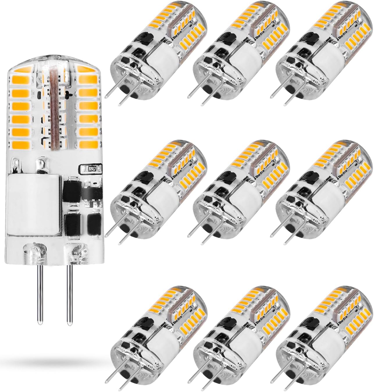 NQWKMZMDJ 10 Pack G4 LED Bulb 12V AC/DC, JC Bi-Pin Base 2W G4 Bulb Equivalent 10W-20W T3 Halogen ...