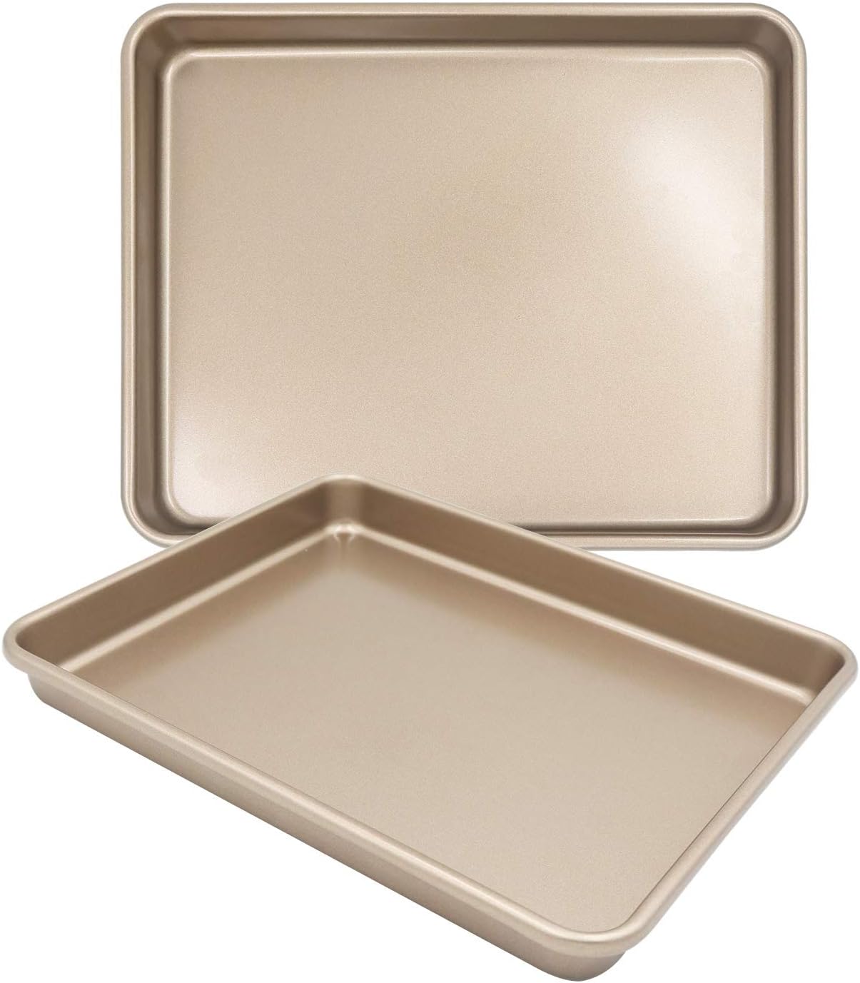 Amazon.com: Shinsin 13-Inch Toaster Oven Pans Set of 2, Gold, Non-stick ...