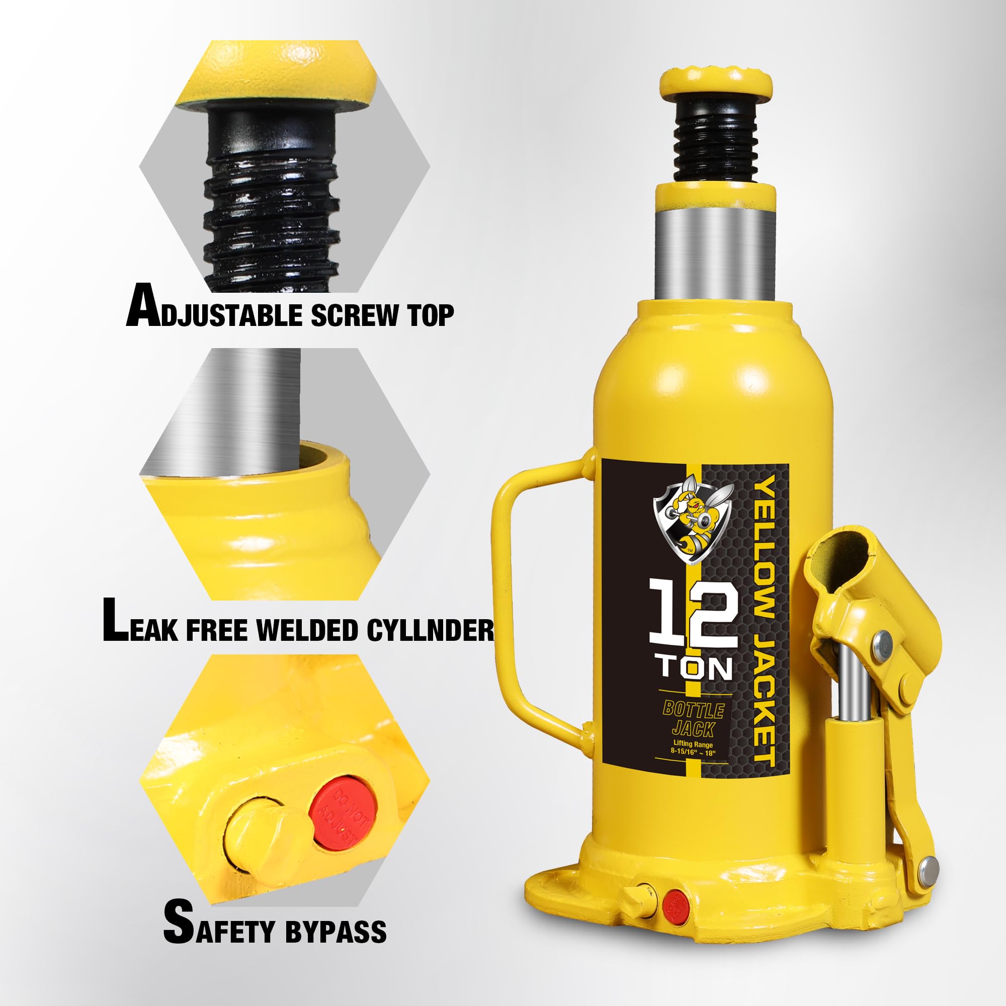 Snapklik.com : YELLOW JACKET 12 Ton Muti-Directional Welded Bottle Jack