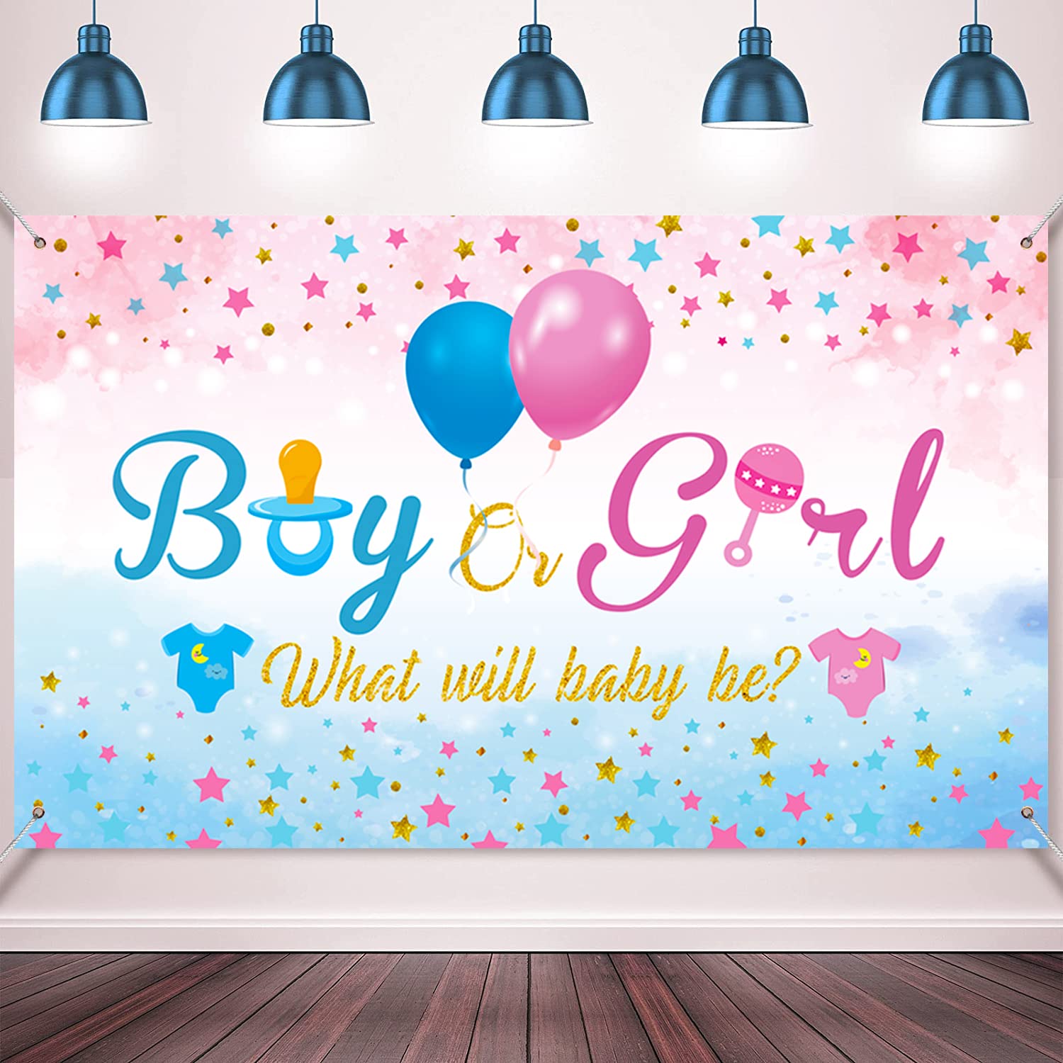 Gender Reveal Backdrop Banner Gender Reveal Banner Boy Or Girl ...