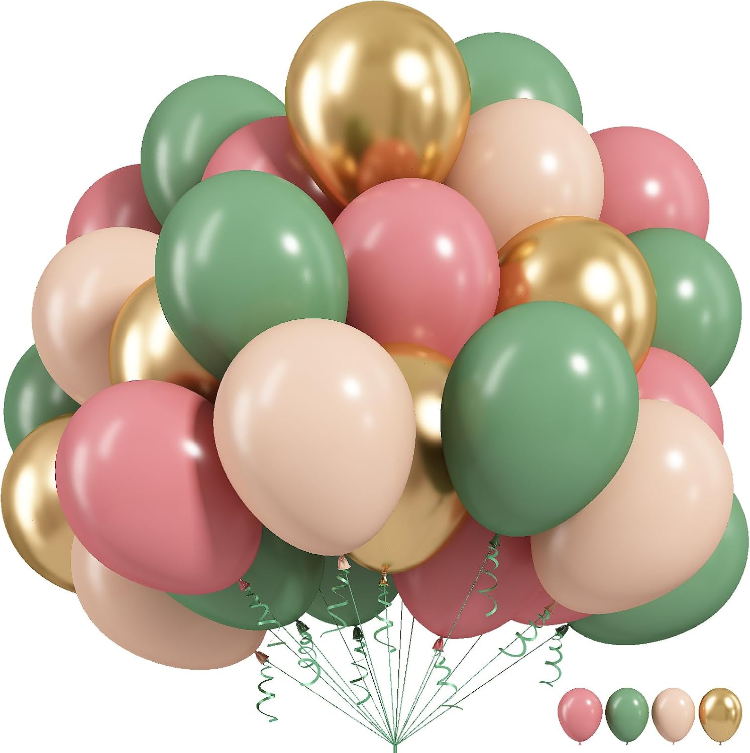 Amazon.com: Sage Green Pink Balloon, 60 Packs 12 Inch Sage Green and ...