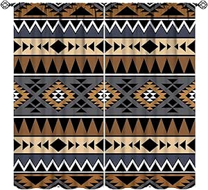 Amazon.com: Aztec Print Curtains, Southwestern Native Tribal American ...