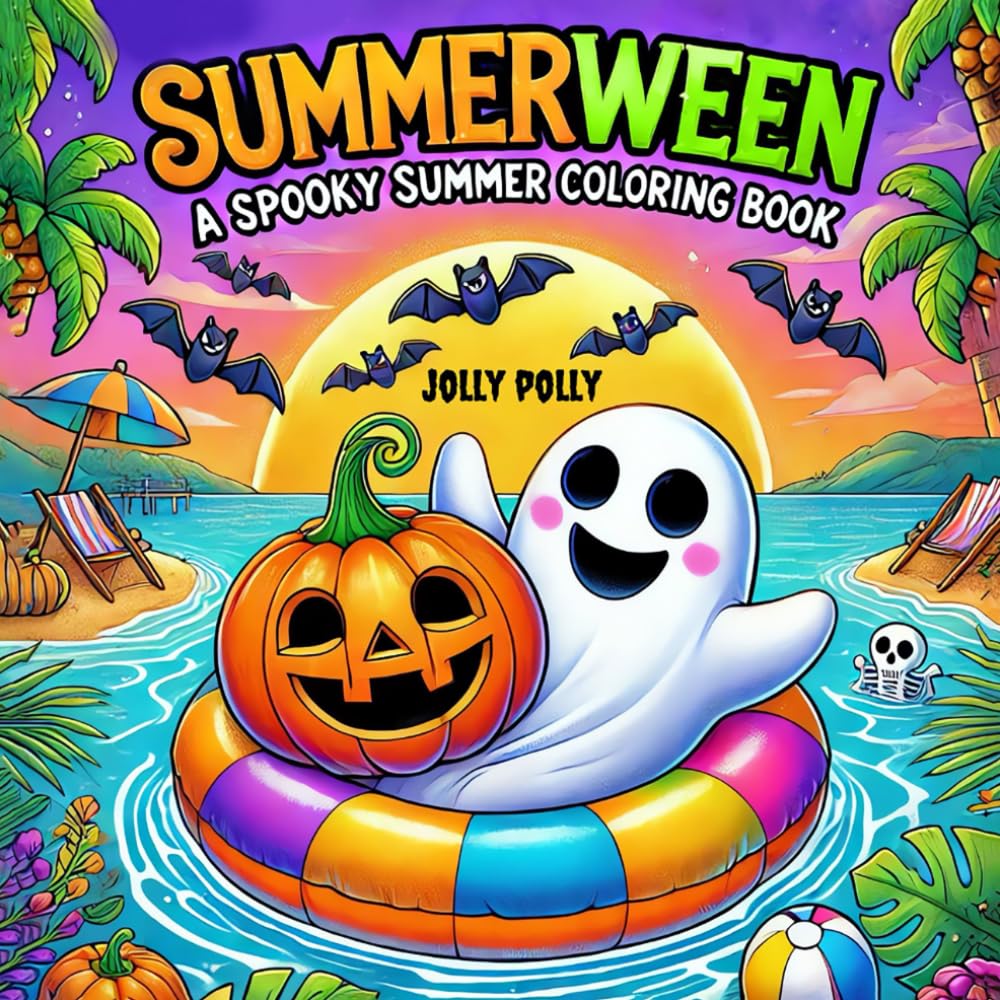 Amazon.com: Summerween: Cute Coloring Book with Spooky Ghost in Summer ...