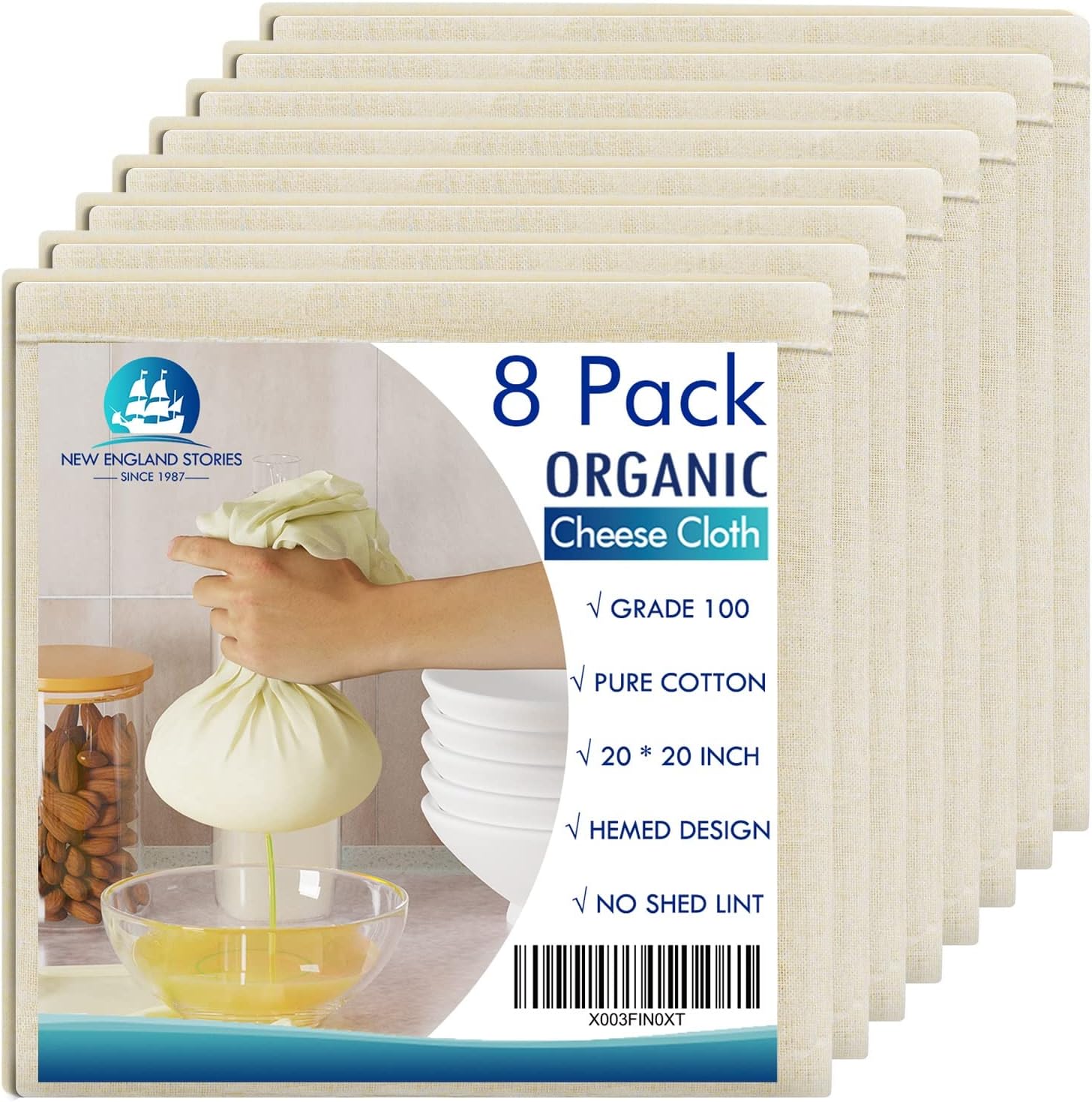 Amazon.com: XelNaga 5 Pack Muslin Cloths Reusable for Straining, 100% ...