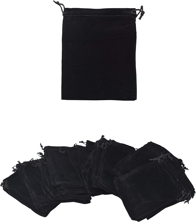 Mandala Crafts Velvet Drawstring Bags 4x5 for Velvet Gift Bags - Black ...