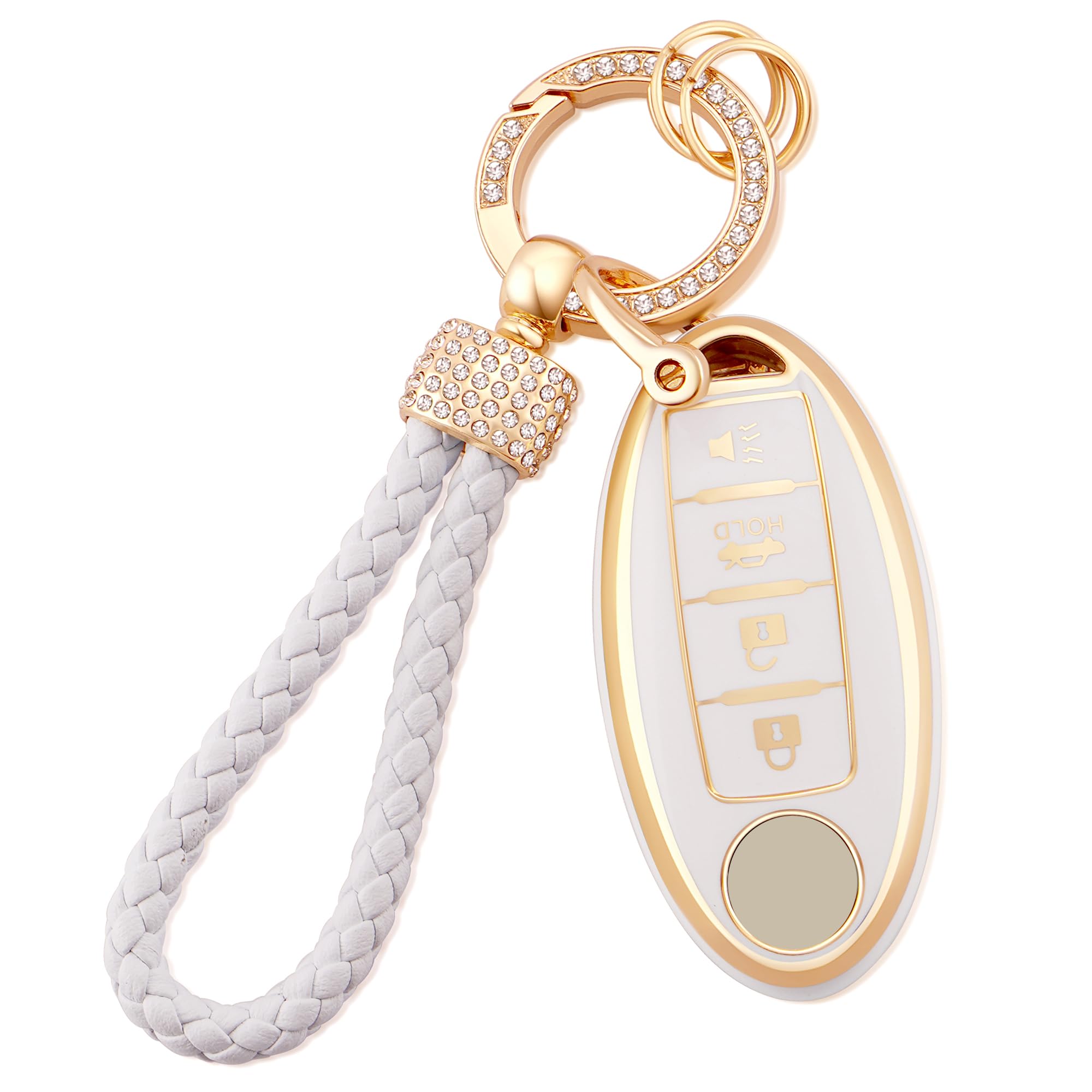 Amazon.com: EKALA for Nissan Key Fob Cover Soft TPU Girly White Key Fob ...