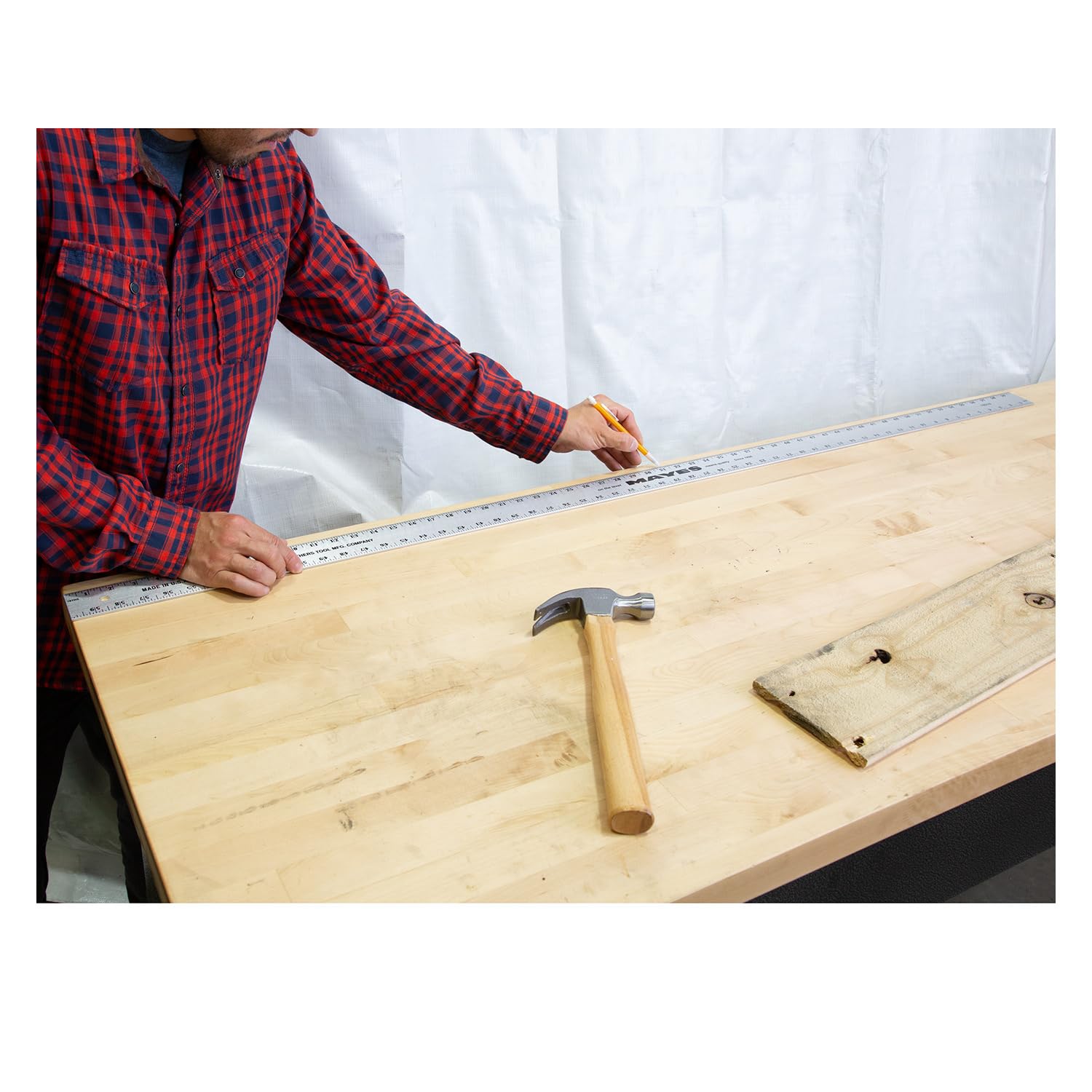 Snapklik.com : Mayes 10210 60 Inch Straight Edge Aluminum Ruler, Heavy ...