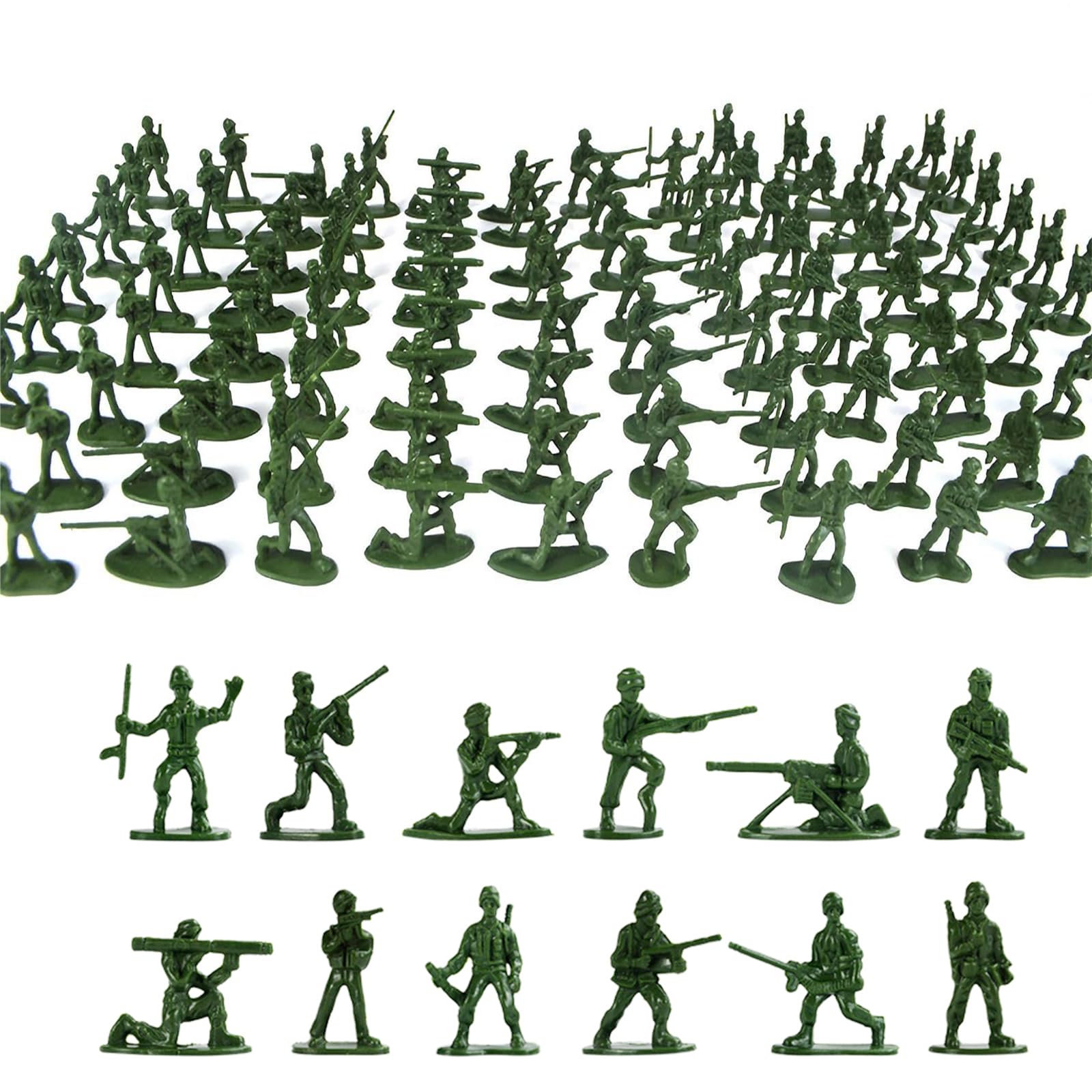CutitiUU 100Pcs Plastic Toy Soldiers Army Men Action Figures Military ...