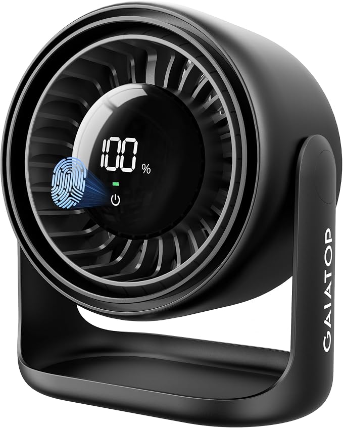 Amazon.com: Gaiatop Desk Fan with Touch Control, 4000mAh Battery, 5 ...