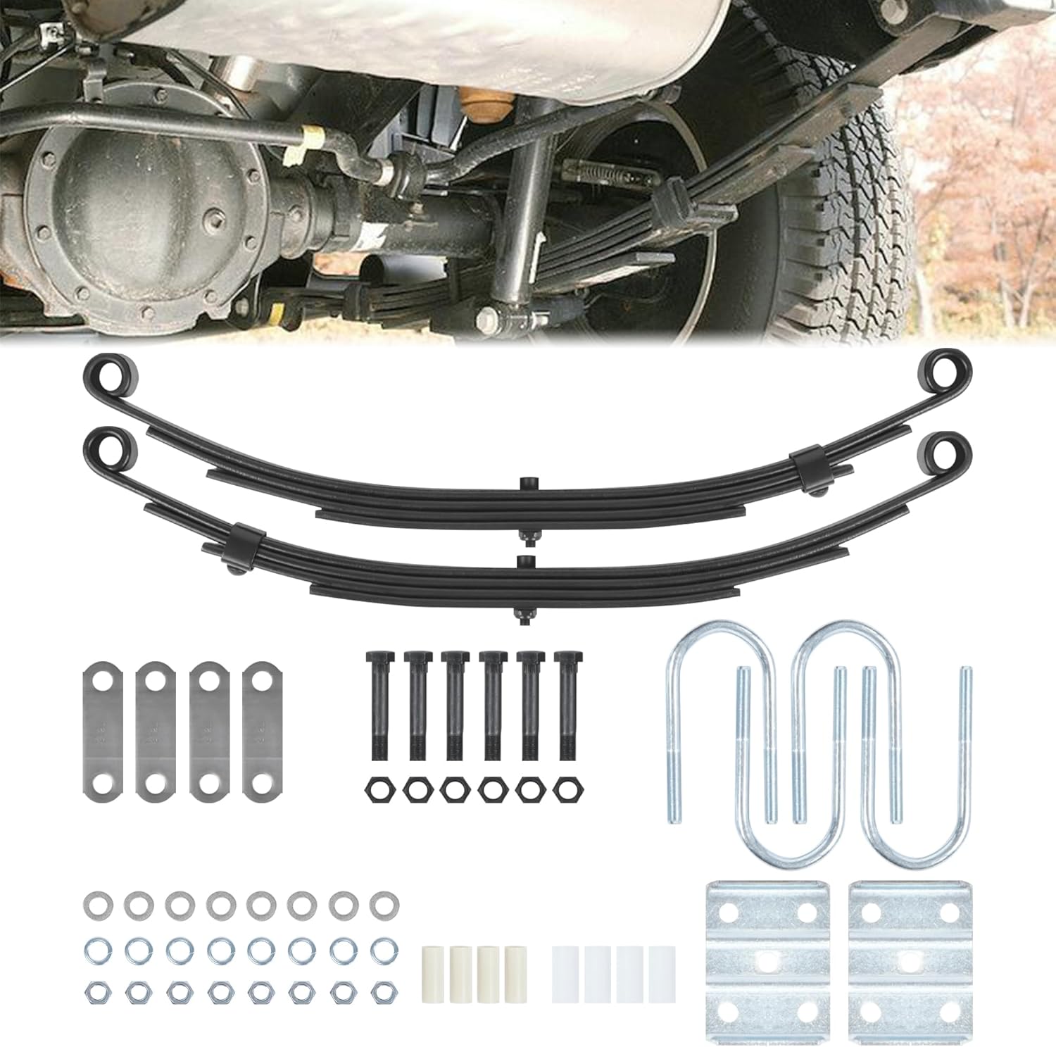 Amazon.com: IKARE Tandem Trailer Suspension Kit - 4 Leaf Springs with U ...