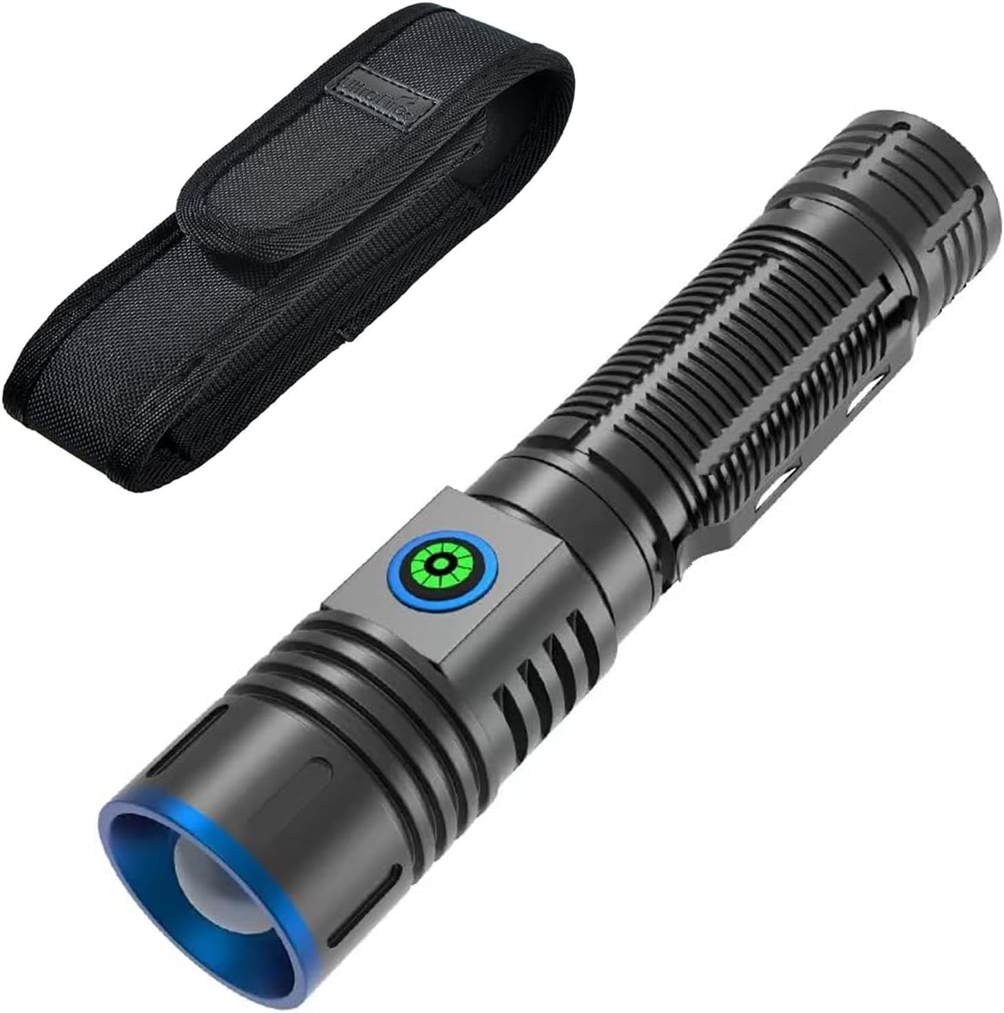ULTRAFIRE Tactical LED Flashlight 2000 High Lumens with Holster ...