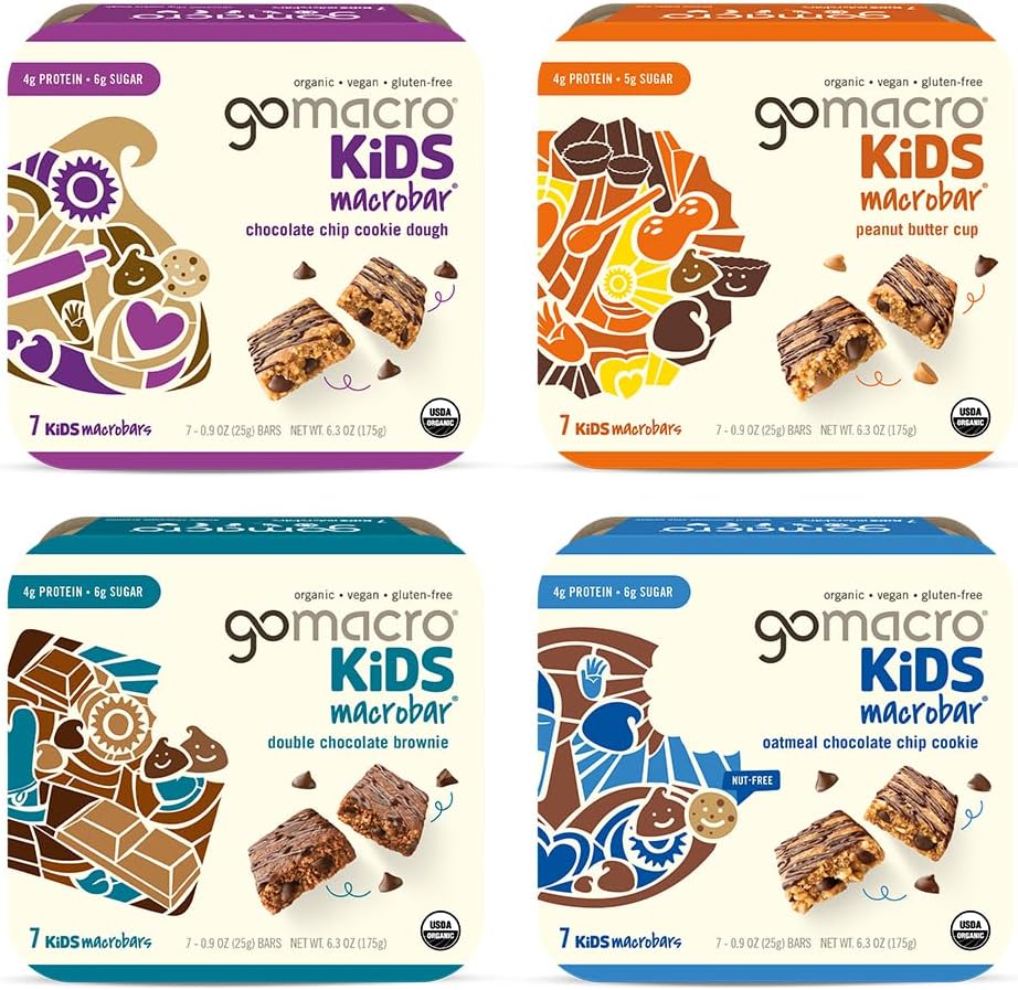 Amazon.com: GoMacro Kids MacroBar – 4 Flavor Assortment - (0.90 Ounce ...