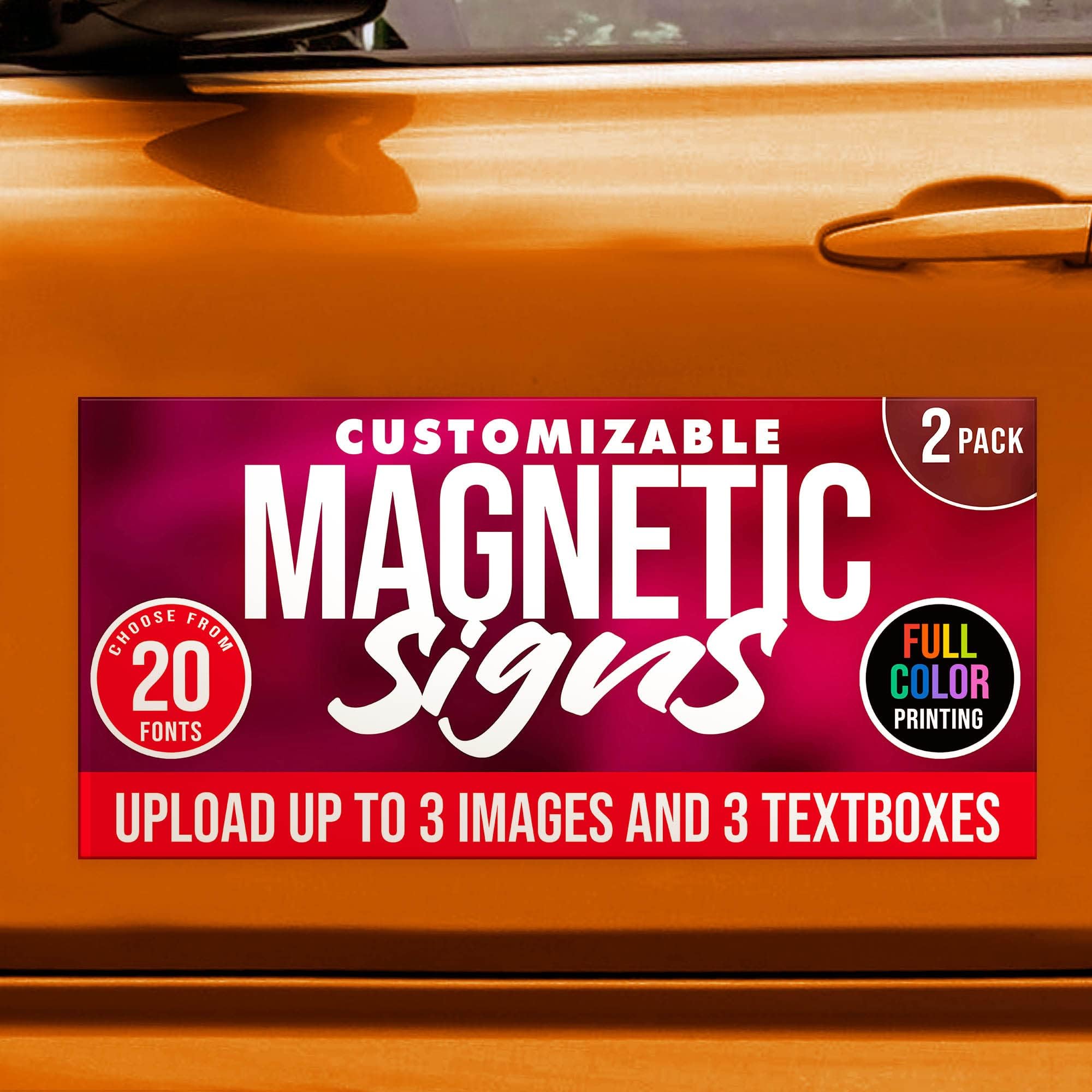 Amazon.com: 2 Pack GSP Custom Magnetic Sign 12in x 18in Car Magnet ...