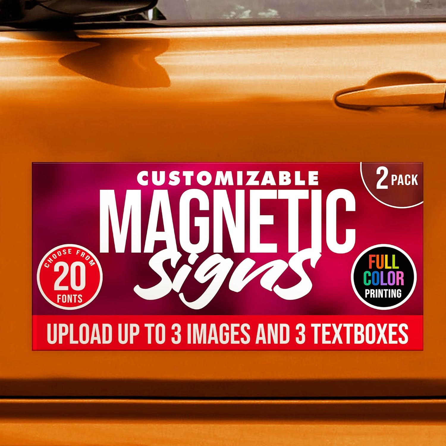 Amazon.com: 2 Pack, Personalized Magnetic Signs for Vehicles, Custom Car Magnets for Businesses ...