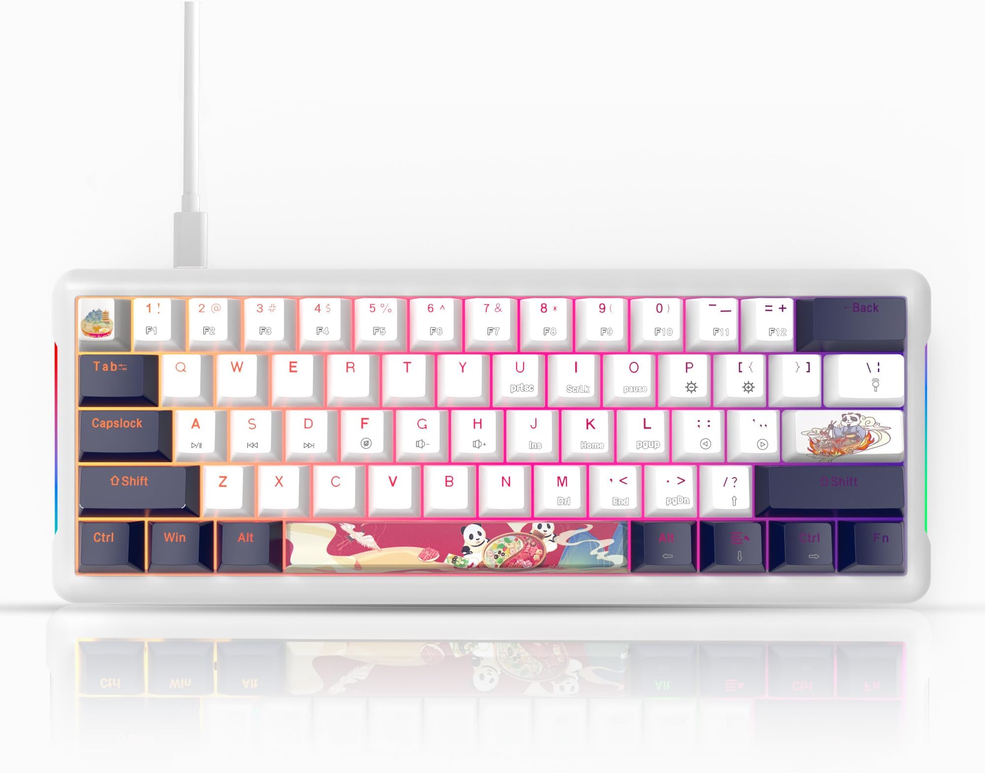 Amazon.com: IOAOI Wired 60% Mechanical Gaming Keyboard, Mini Compact ...