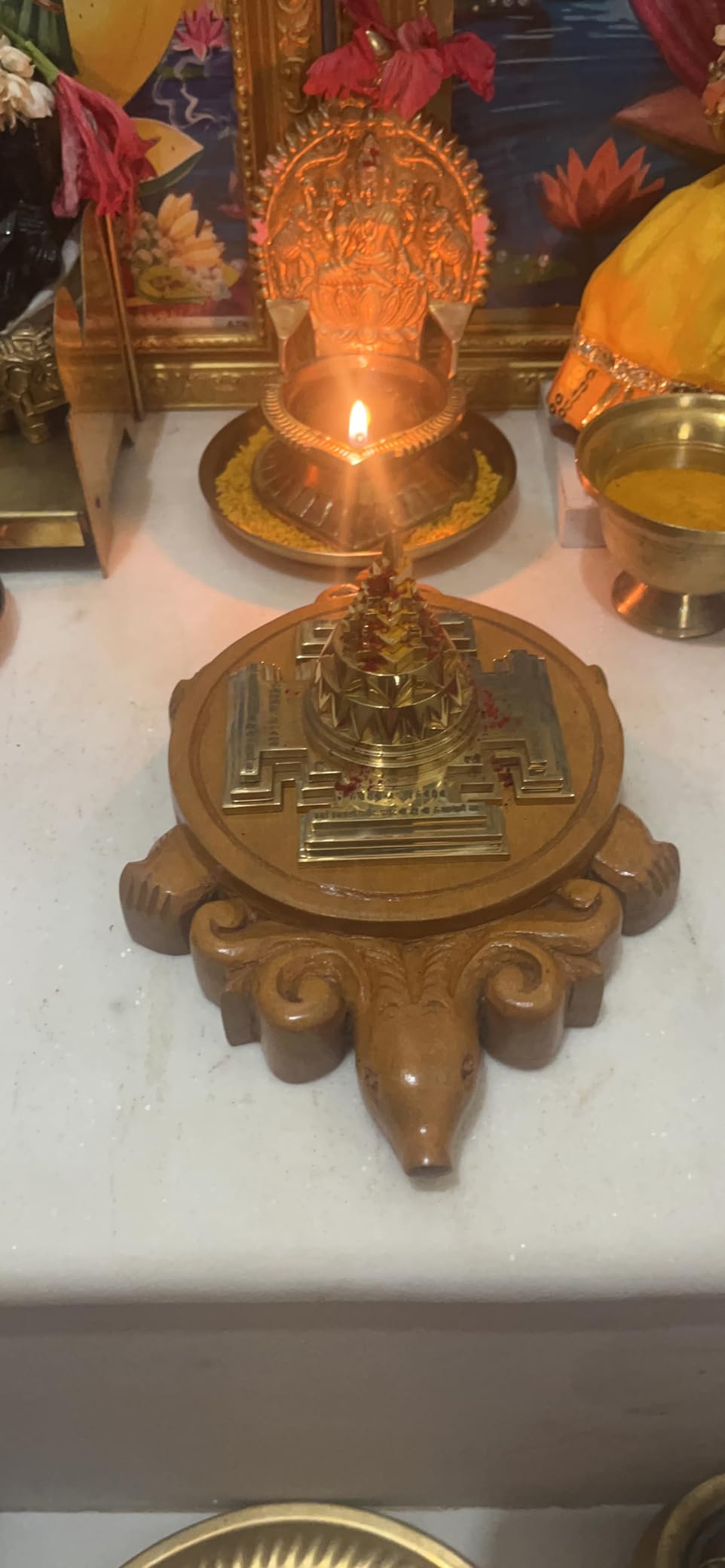 Buy Soulveda Cycle Pure Wooden Pooja Chowki | Handcrafted Tortoise ...