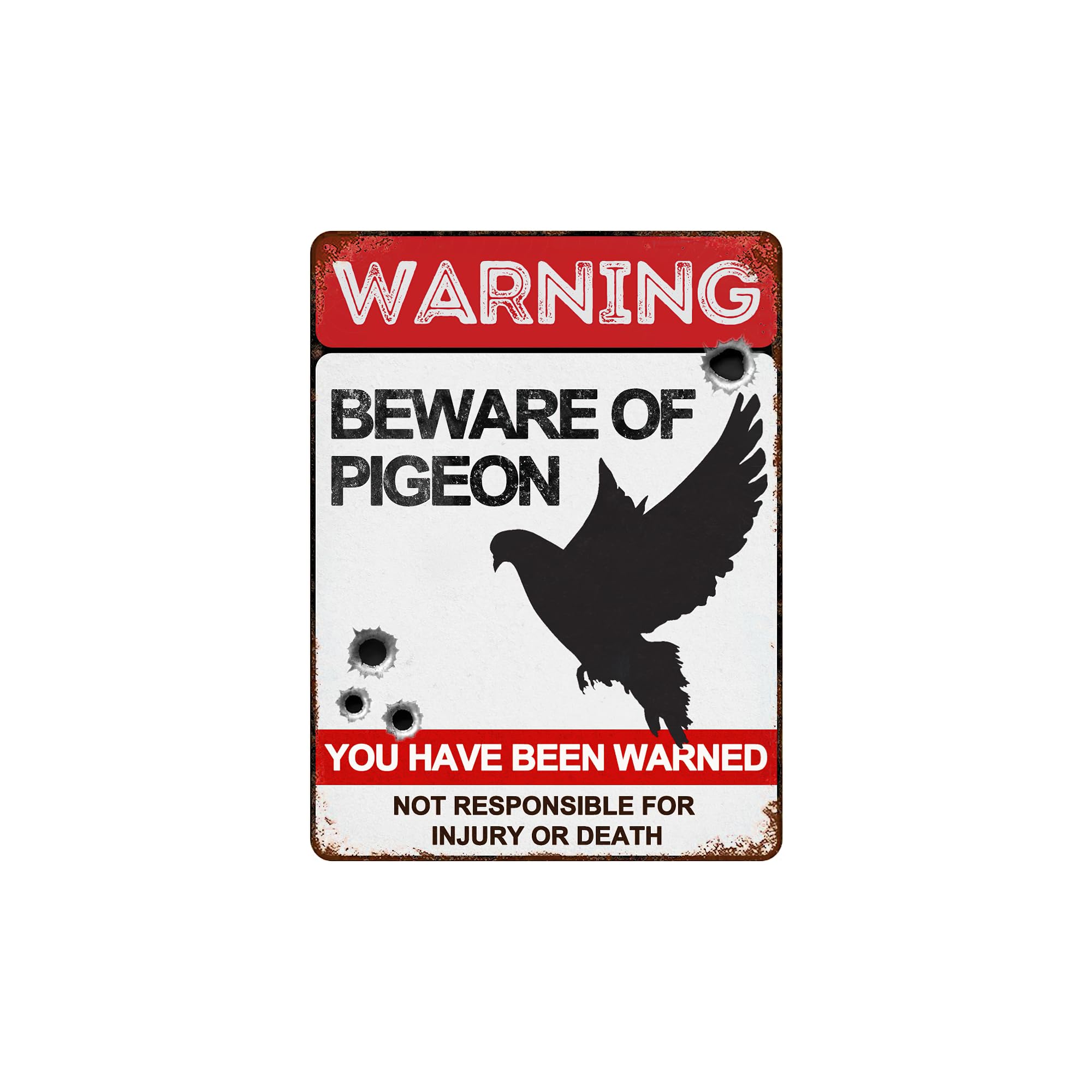 Amazon.com : BAIWIFE Beware of Pigeon Signs 8"x12" Vintage Metal ...